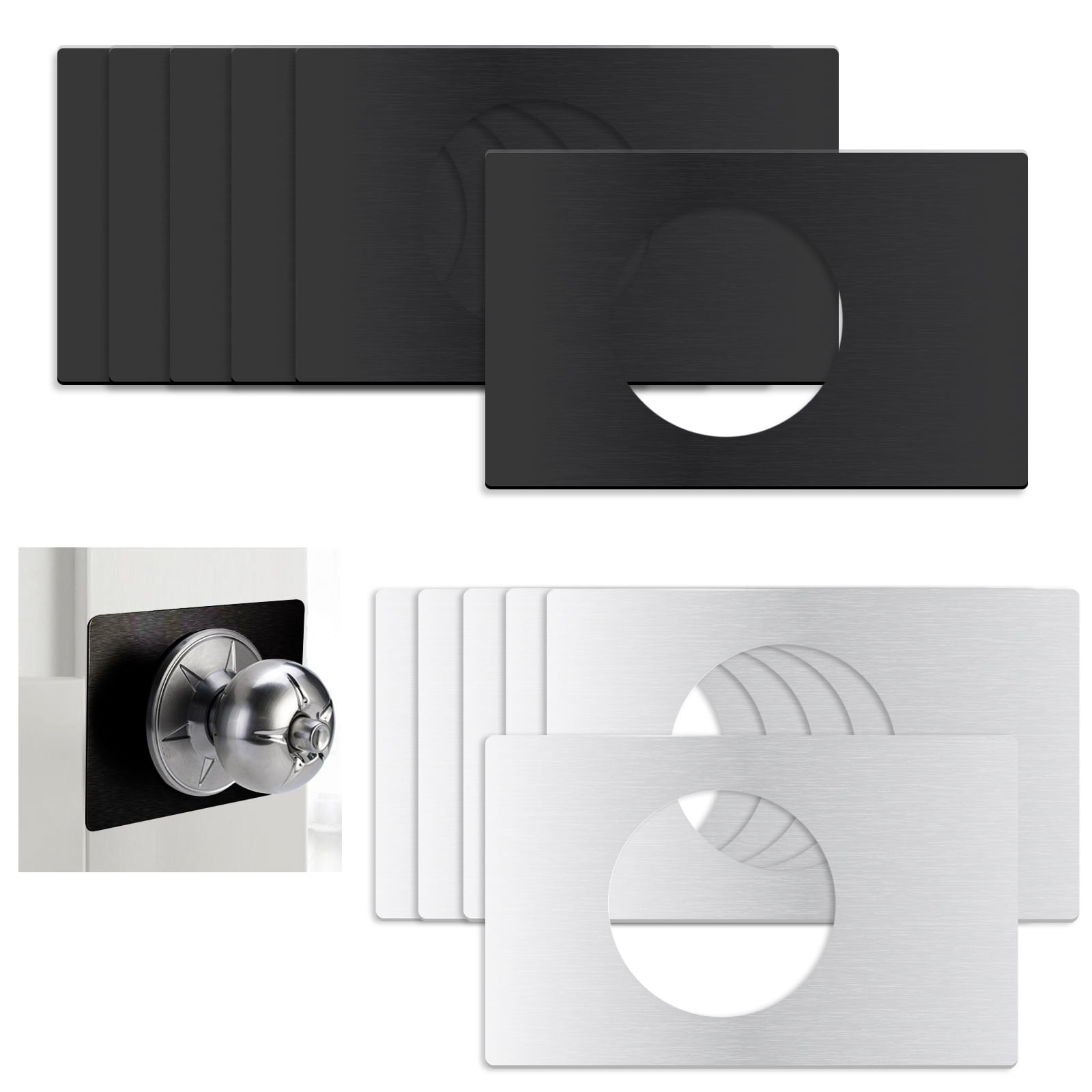 12 Pieces Rectangular Door Reinforcement Plate Stainless Steel, Handle ...