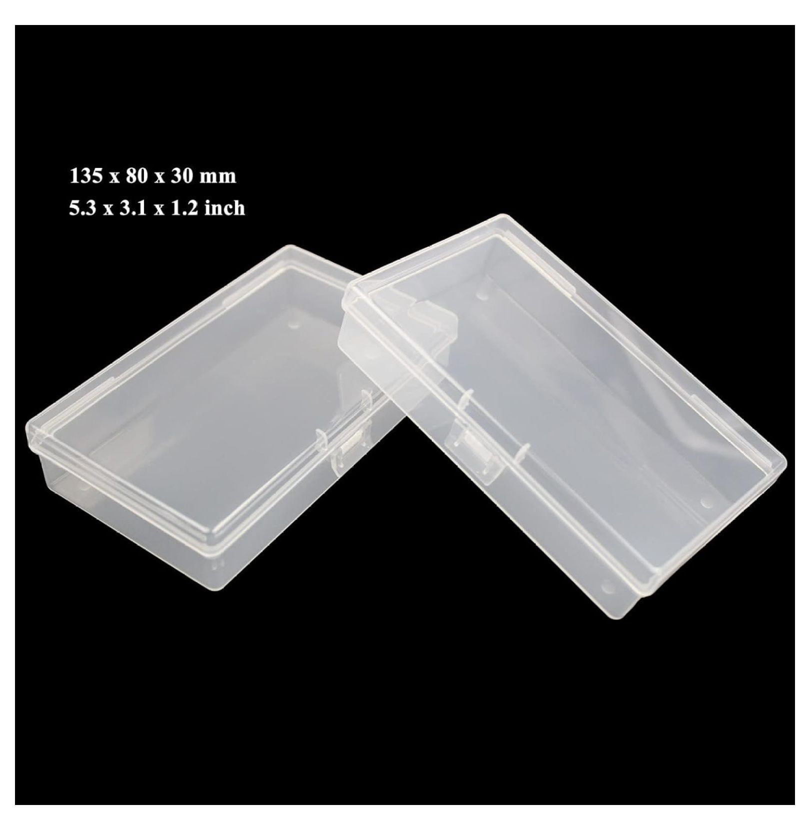 12 Pieces Rectangular Empty Mini Clear Plastic Organizer Storage Box ...