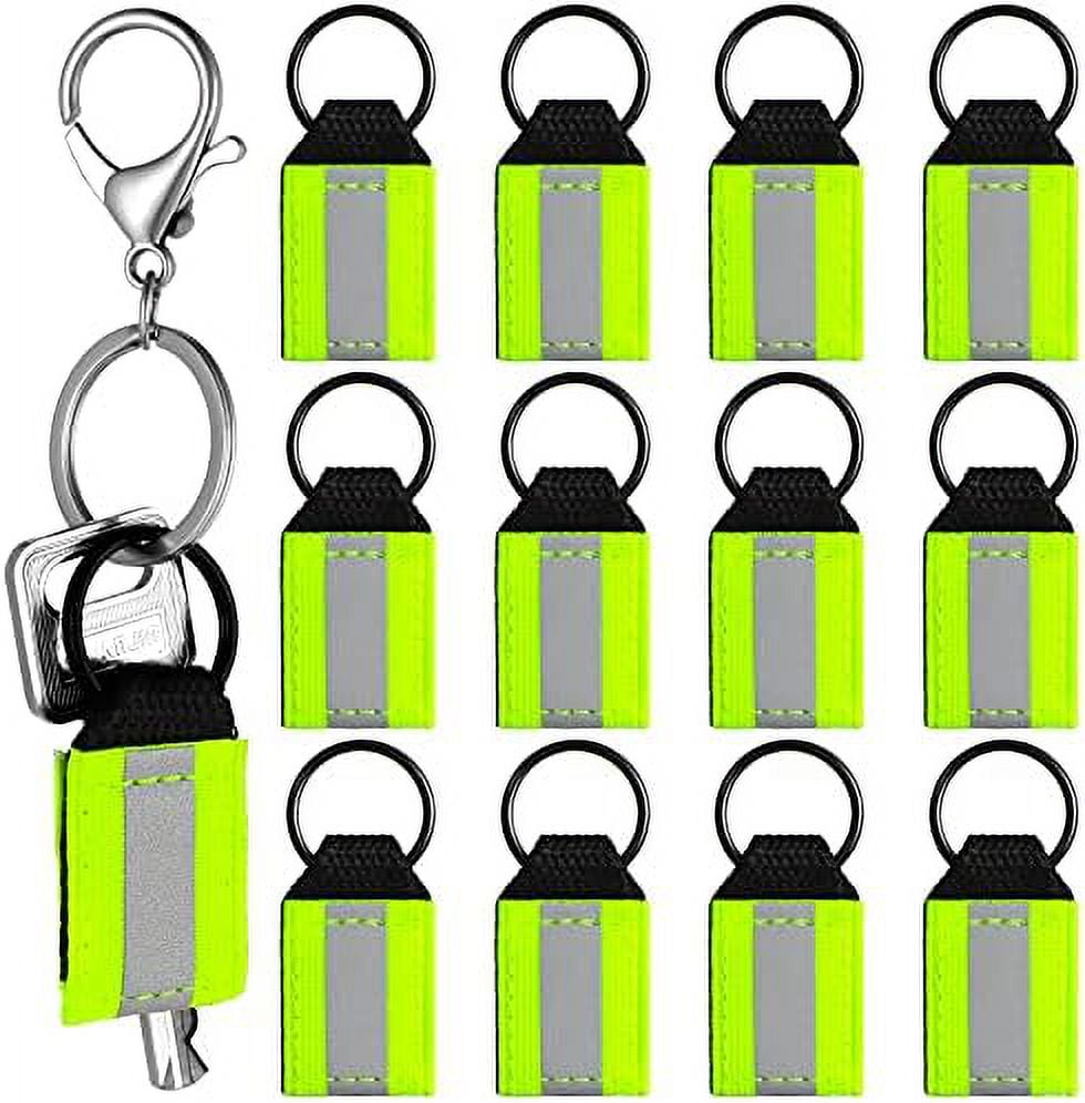 12 Pieces Reflective Zipper Pulls Nylon Keychain Tags, Bright Tags for ...