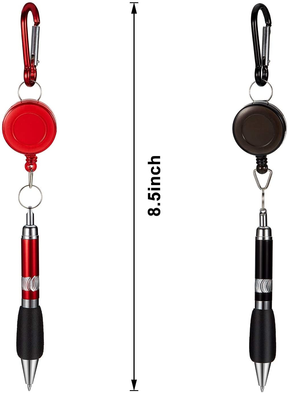 12 Pieces Retractable Pull Pen Clip Pen Retractable Reel Holder 3-in-1 ...