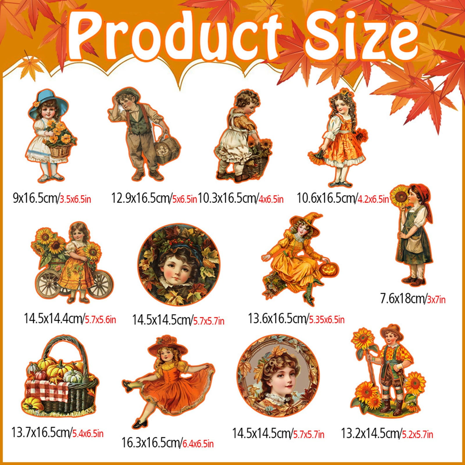 12 Pieces Retro Fall Magnets Thanksgiving Day Car Refrigerator Magnetic ...