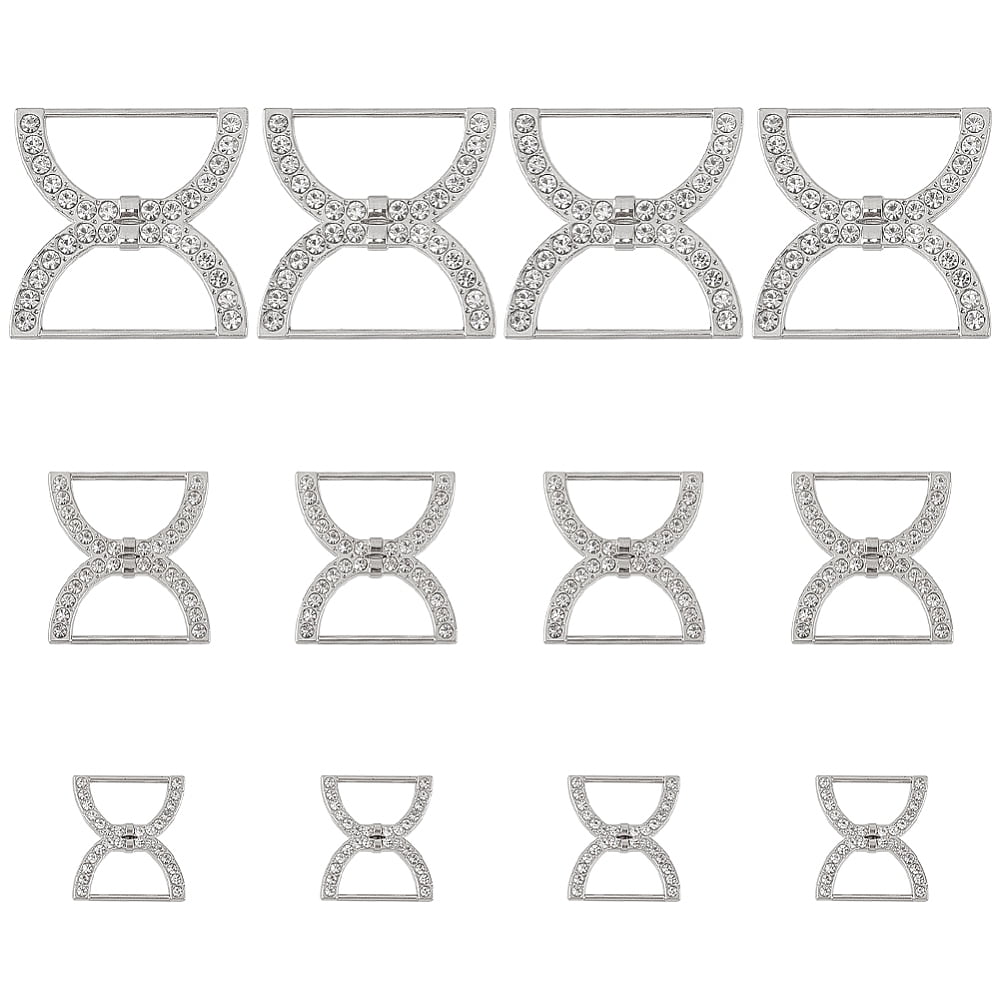 12 Pieces Rhinestone Double D Ring Buckle 16/23/36mm Multipurpose Metal ...