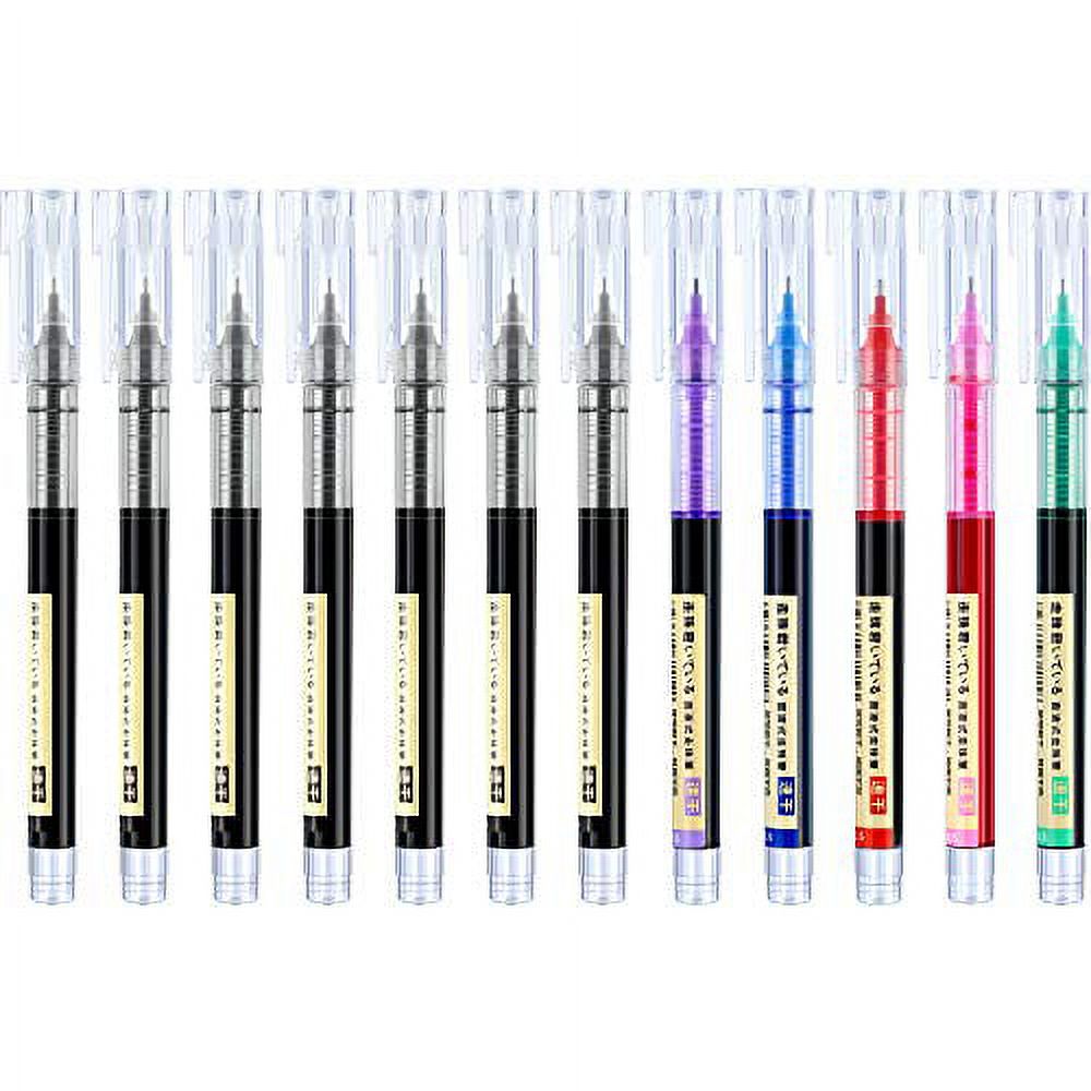 12 Pieces Rolling Ball Pens, Quick-Drying Ink 0.5 mm Extra Fine Point ...