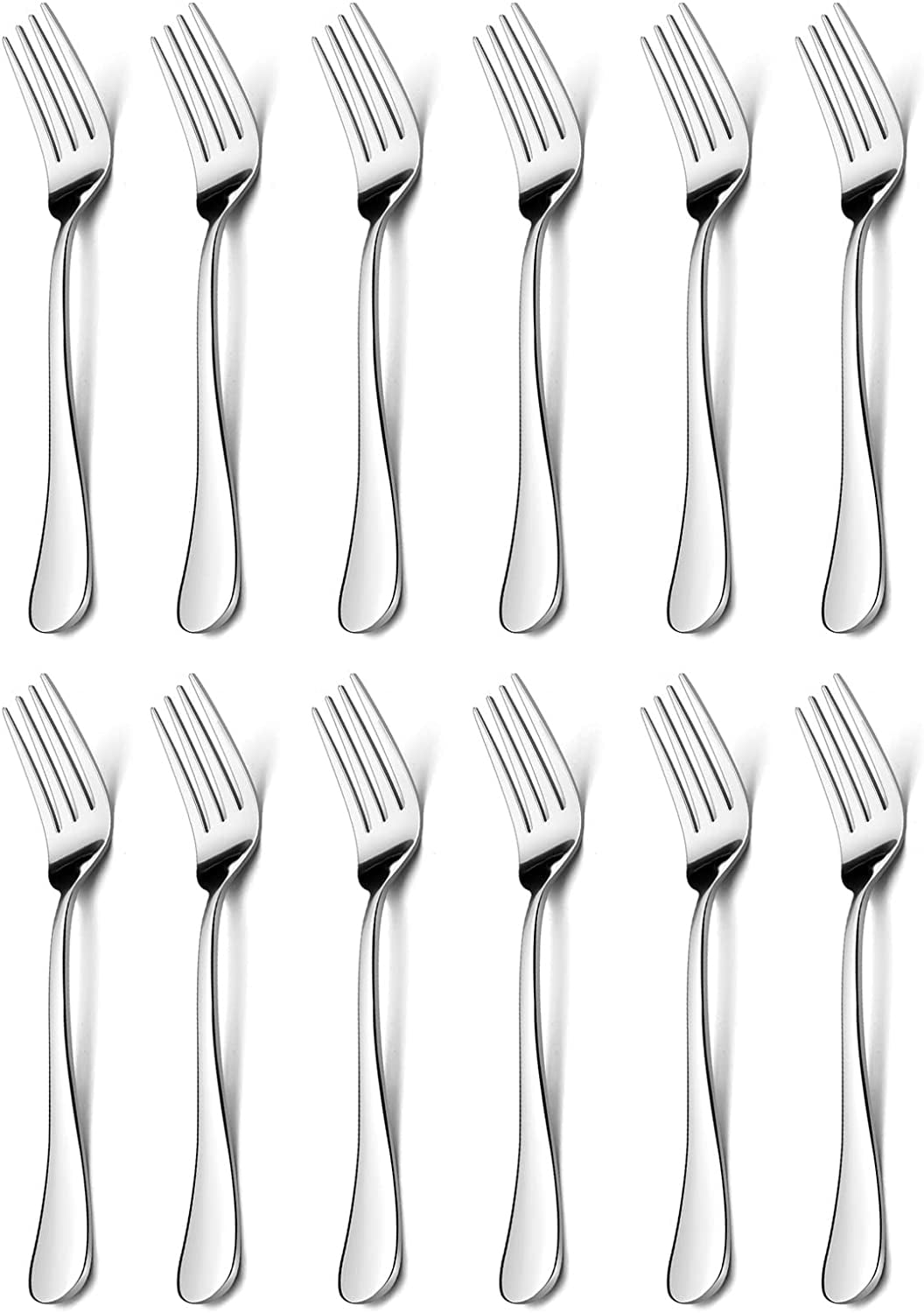 12-Pieces Salad Forks, Stainless Steel 6.7 Inches Small Dessert Forks ...