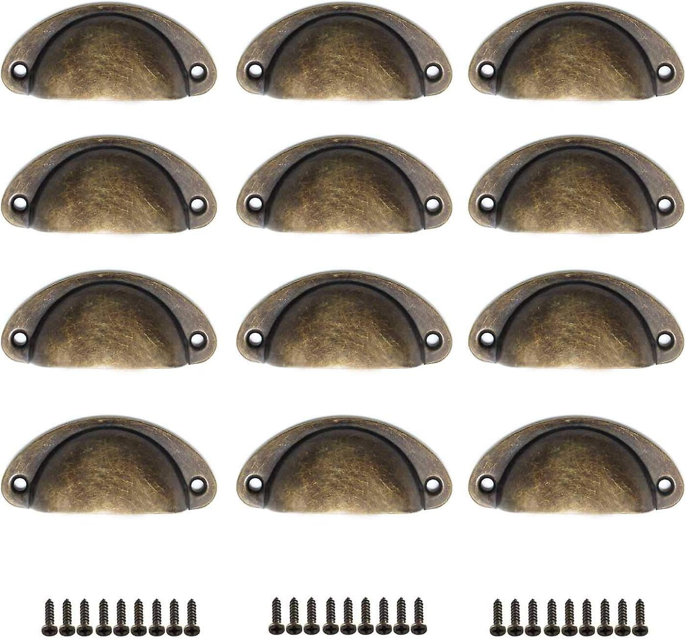 12 Pieces Shell Handle Drawer Pull Cabinet Handle Antique Vintage ...