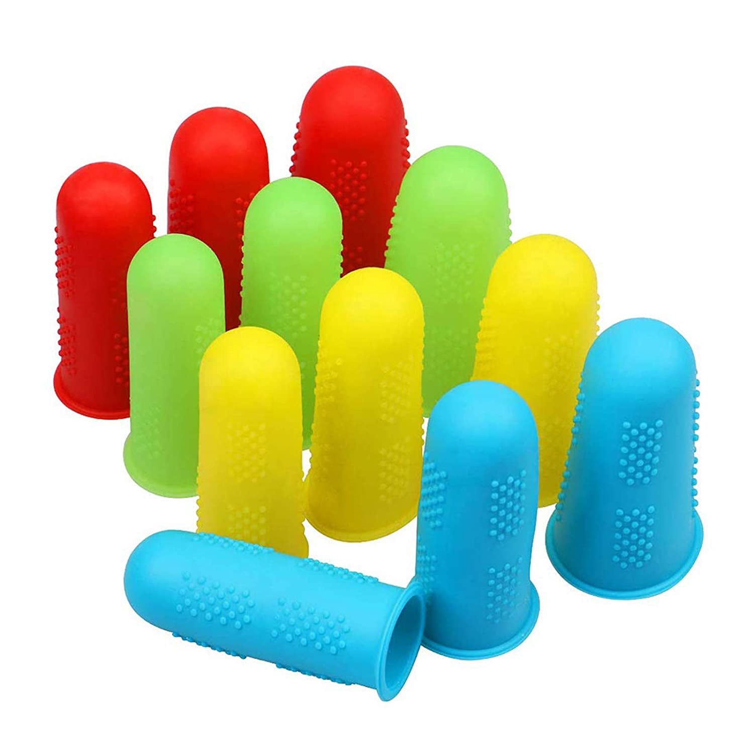 12 Pieces Silicone Hot Glue Gun Finger Caps, 4 Colors Finger Guard ...