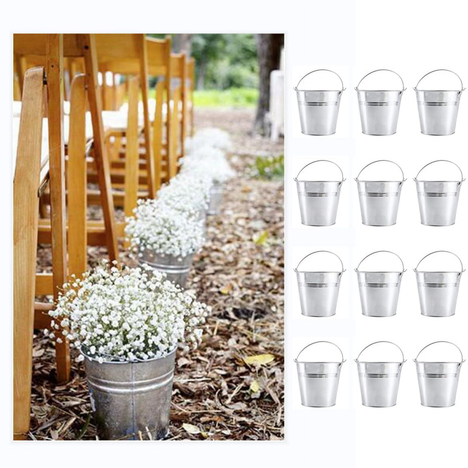 12 Pieces Small Bucket with Handle, Meaty Small Iron Bucket Toy Iron ...