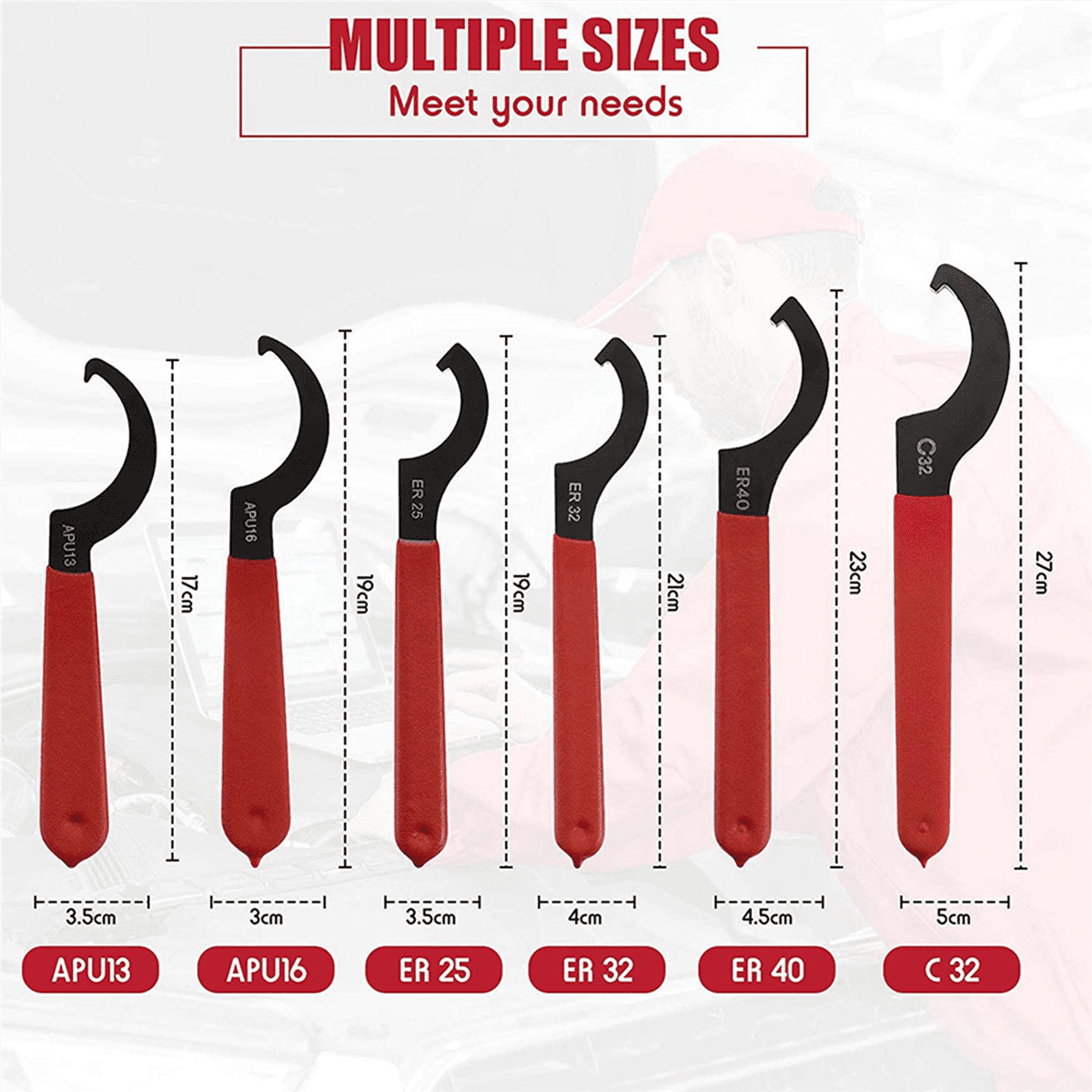 12 Pieces Spanner Wrench Set Adjustable Coilover Wrench Spanners Hook Wrenches Tools Coilover ...