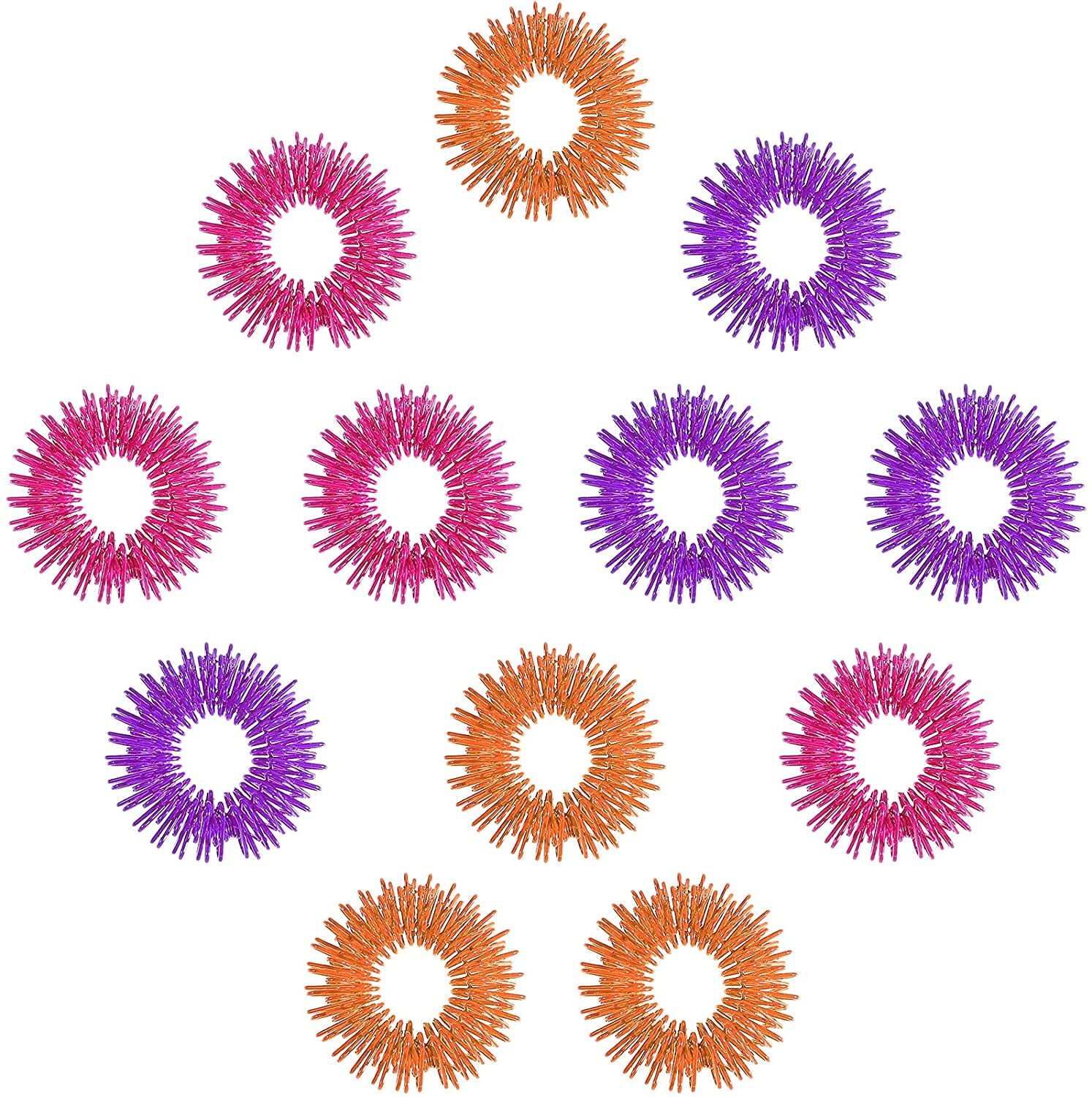 12 Pieces Spiky Sensory Finger Rings, Spiky Finger Ring/Acupressure ...
