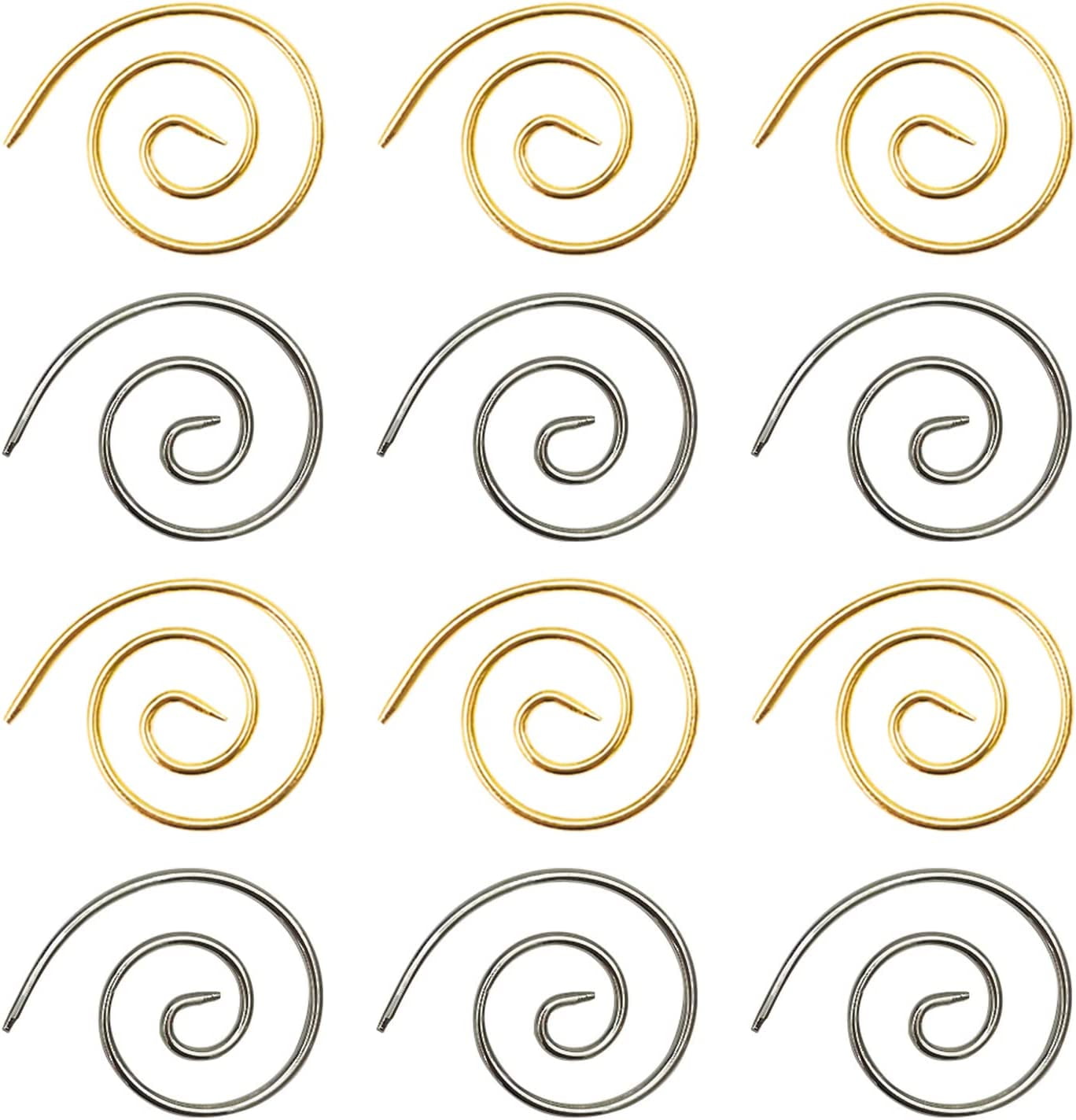 12 Pieces Spiral Cable Knitting Needle,Stainless Steel Practical ...