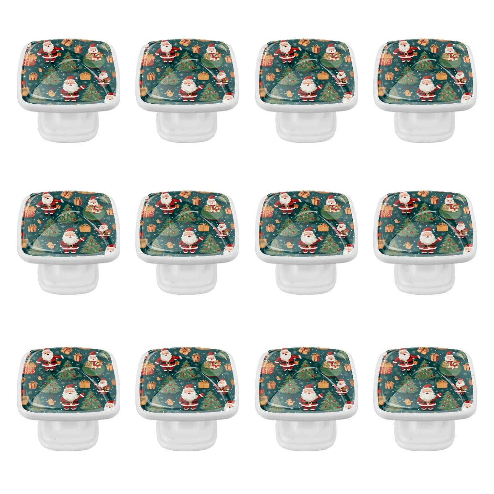 12 Pieces Square Cabinet Handles Christmas Knobs Square Drawer Pulls ...