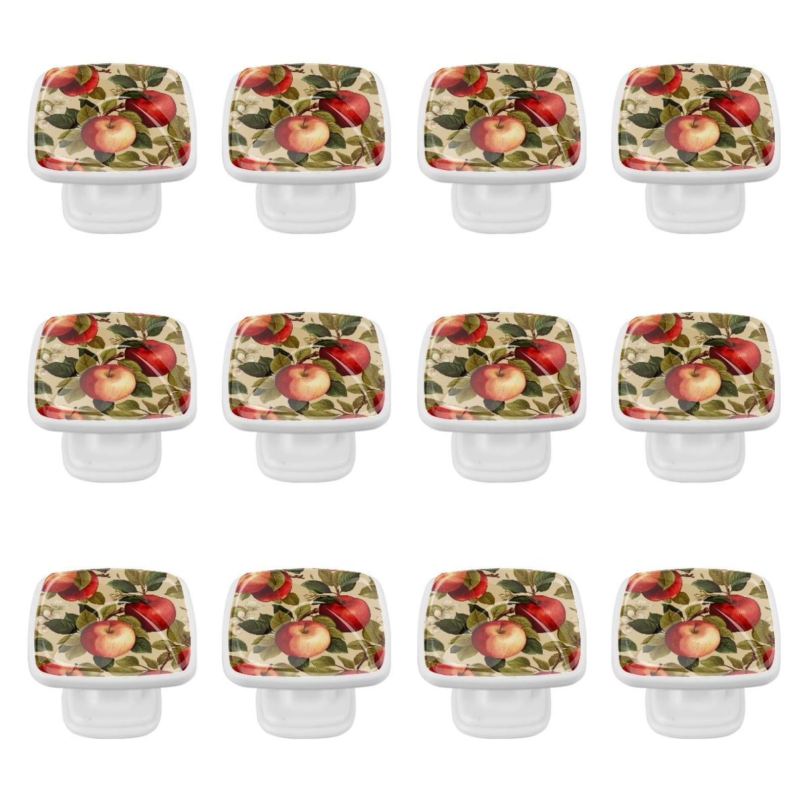 12 Pieces Square Cabinet Handles Fruit Knobs Square Drawer Pulls with ...
