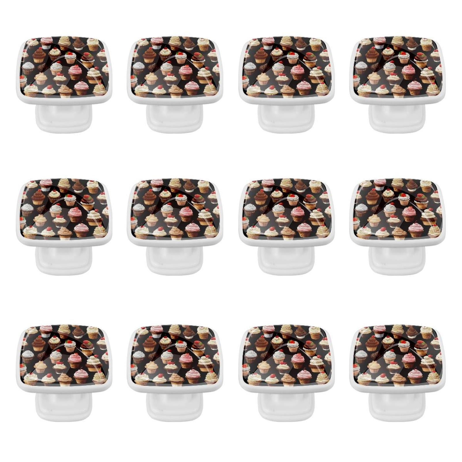 12 Pieces Square Cabinet Handles Ice Cream Knobs Square Drawer Pulls ...