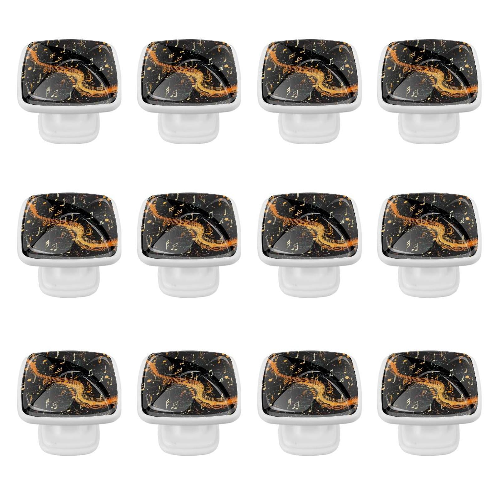 12 Pieces Square Cabinet Handles Music Note Knobs Square Drawer Pulls ...