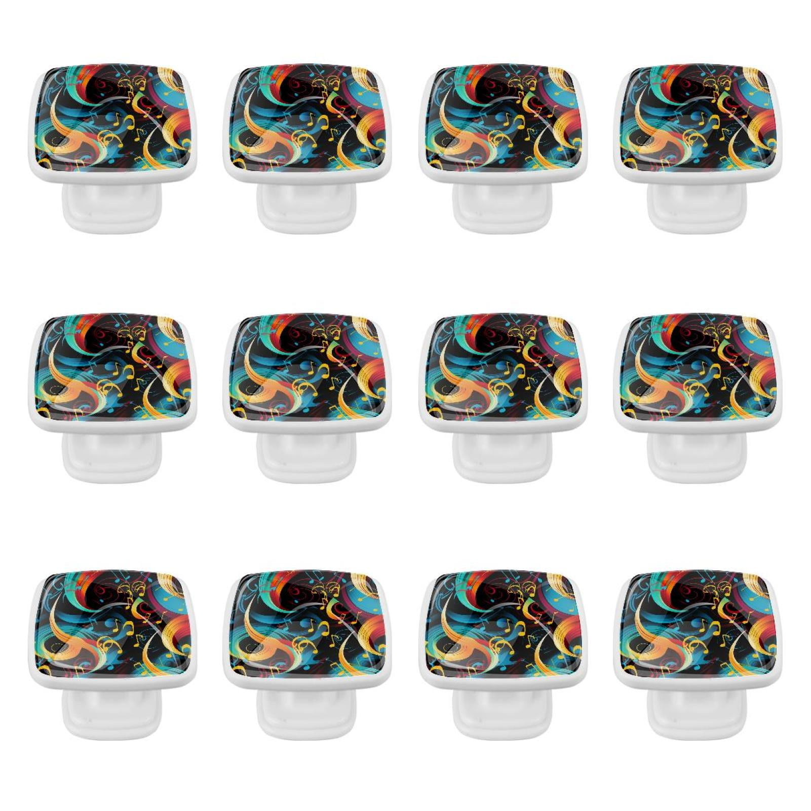 12 Pieces Square Cabinet Handles Music Note Knobs Square Drawer Pulls ...
