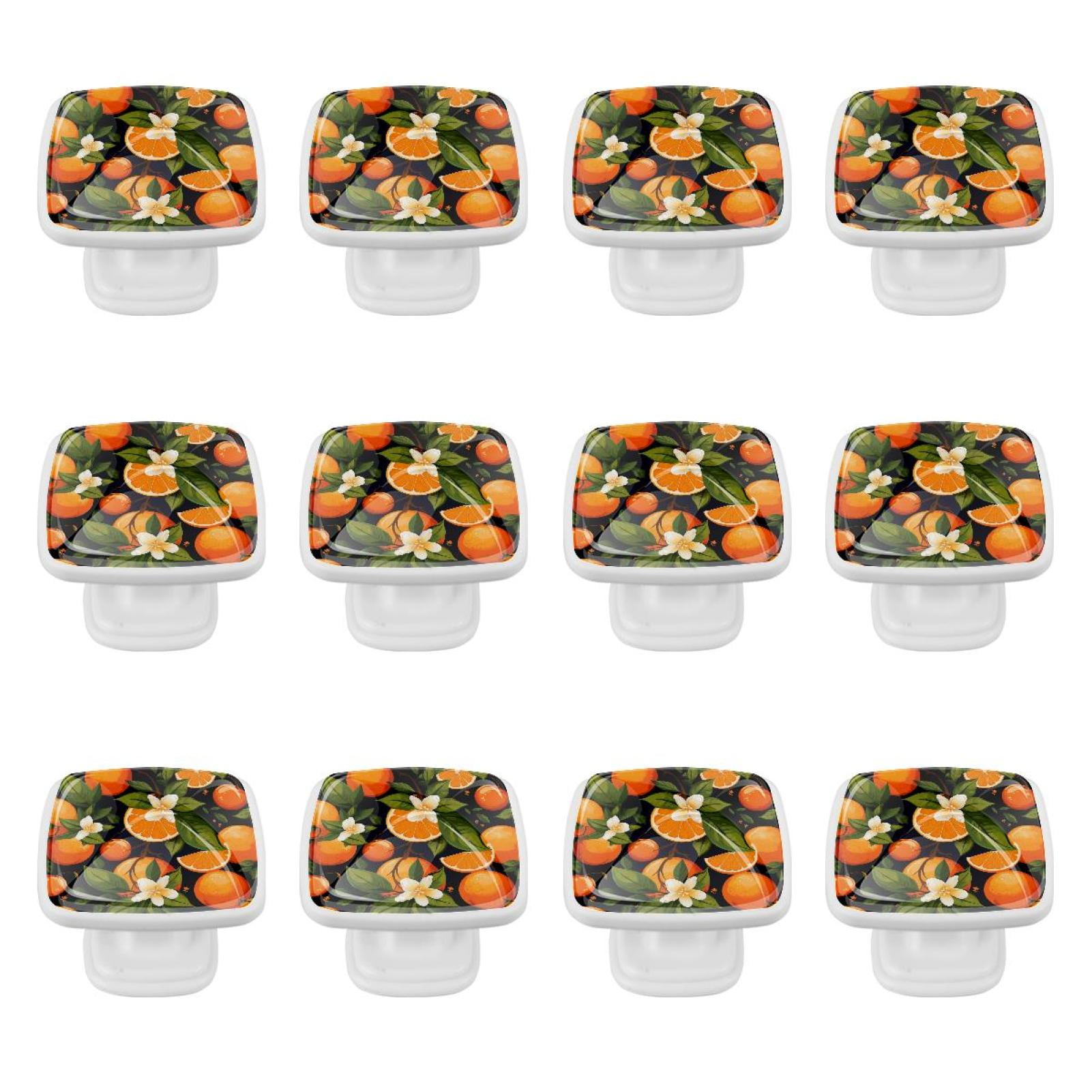 12 Pieces Square Cabinet Handles Orange Knobs Square Drawer Pulls with ...