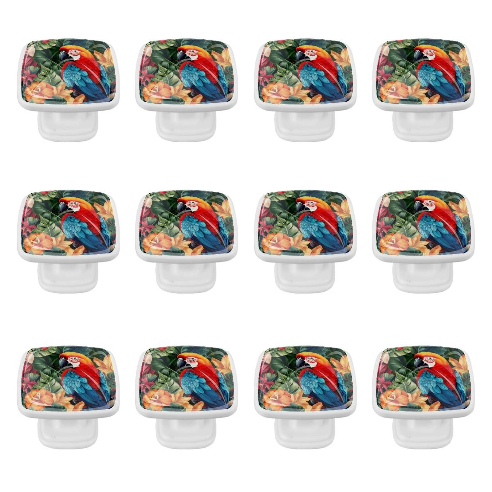 12 Pieces Square Cabinet Handles Parrot Knobs Square Drawer Pulls with ...