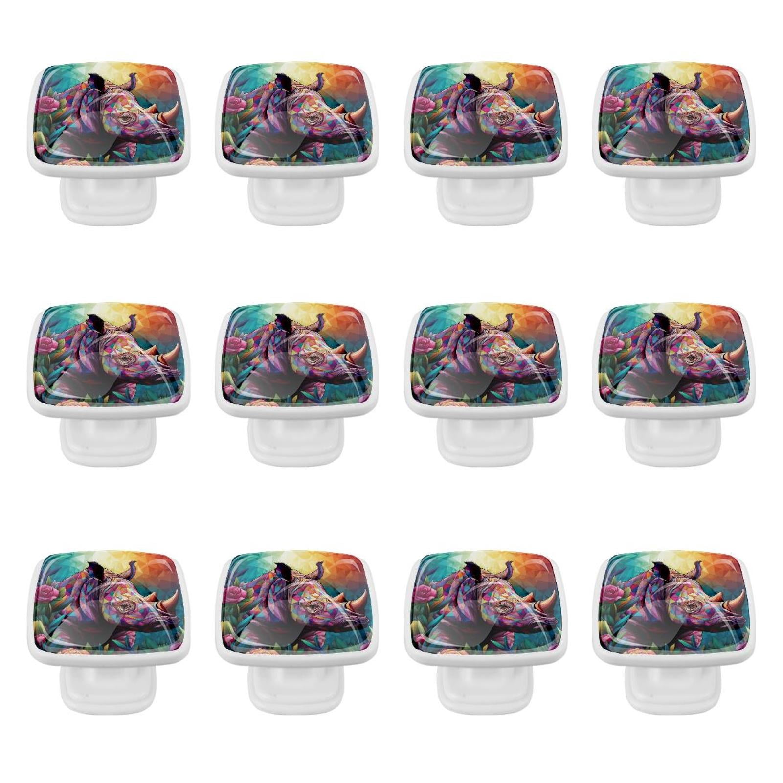 12 Pieces Square Cabinet Handles Rhinoceros Knobs Square Drawer Pulls ...