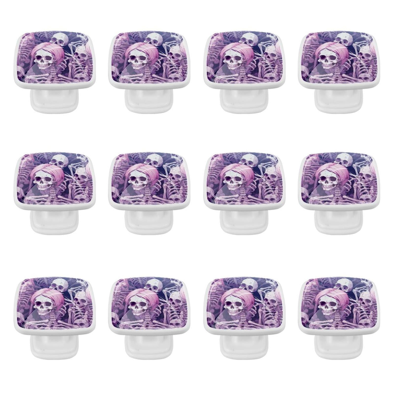 12 Pieces Square Cabinet Handles Skeleton Knobs Square Drawer Pulls ...
