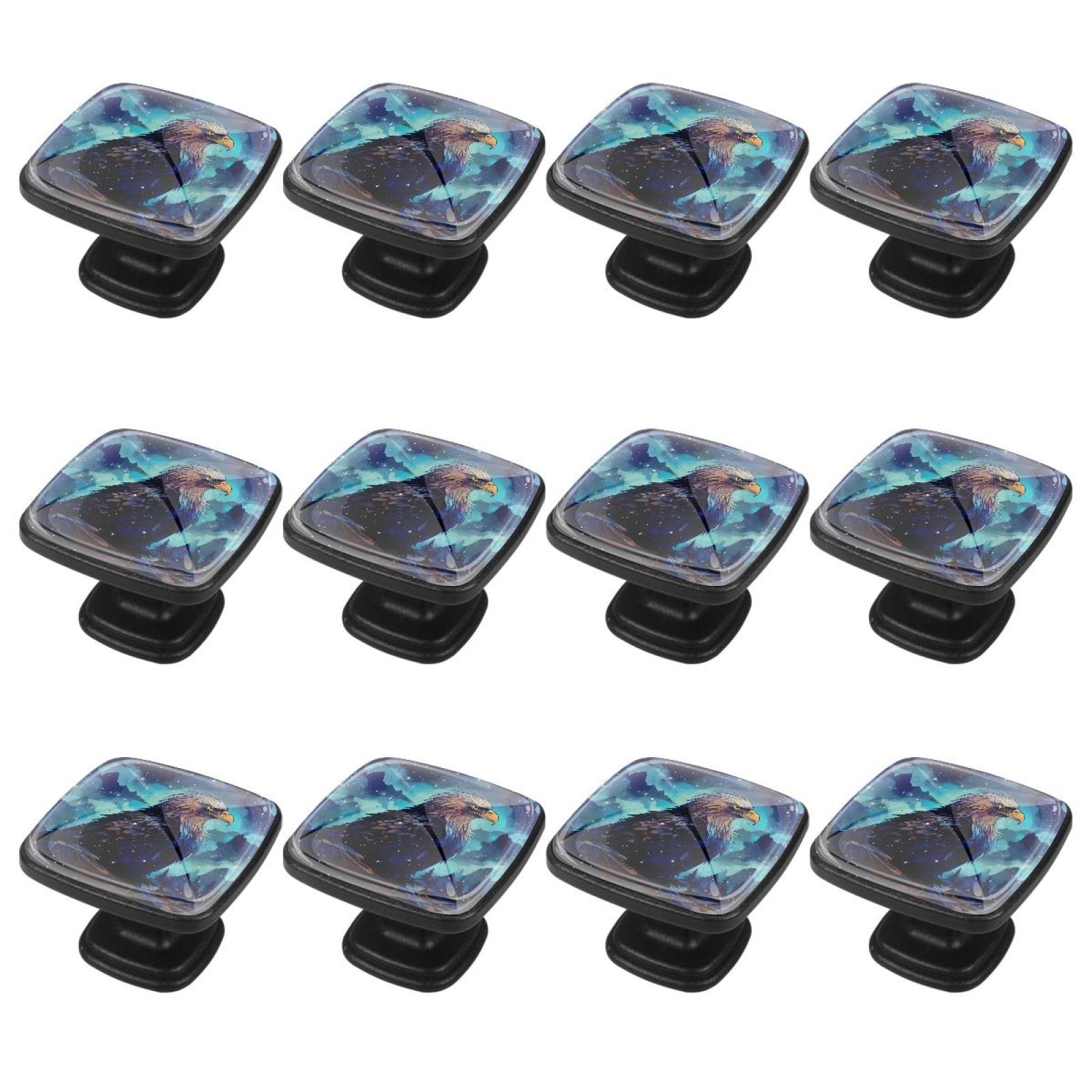 12 Pieces Square Cabinet Handles Starry Eagle Knobs Square Drawer Pulls ...
