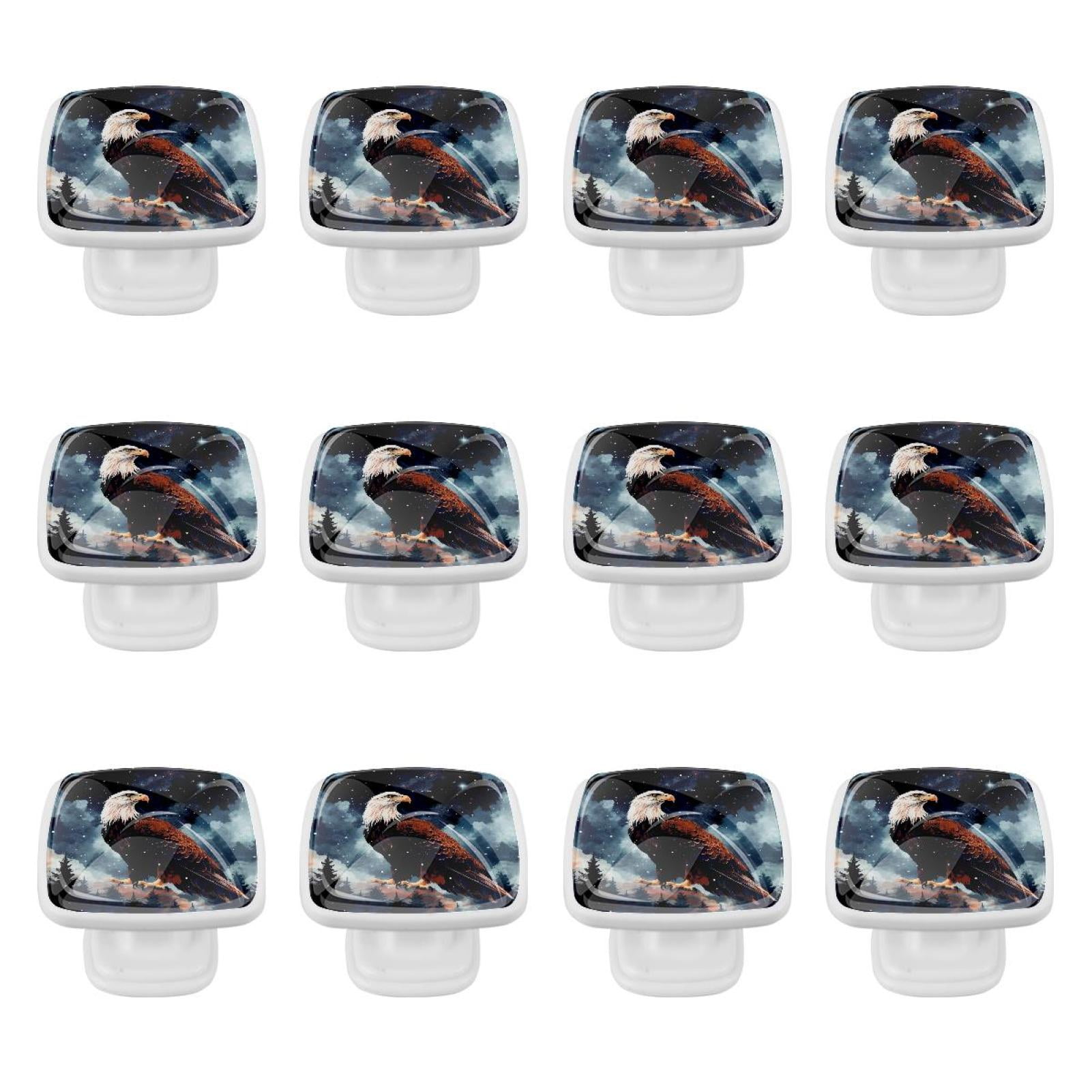 12 Pieces Square Cabinet Handles Starry Eagle Knobs Square Drawer Pulls with Screws for Drawer ...