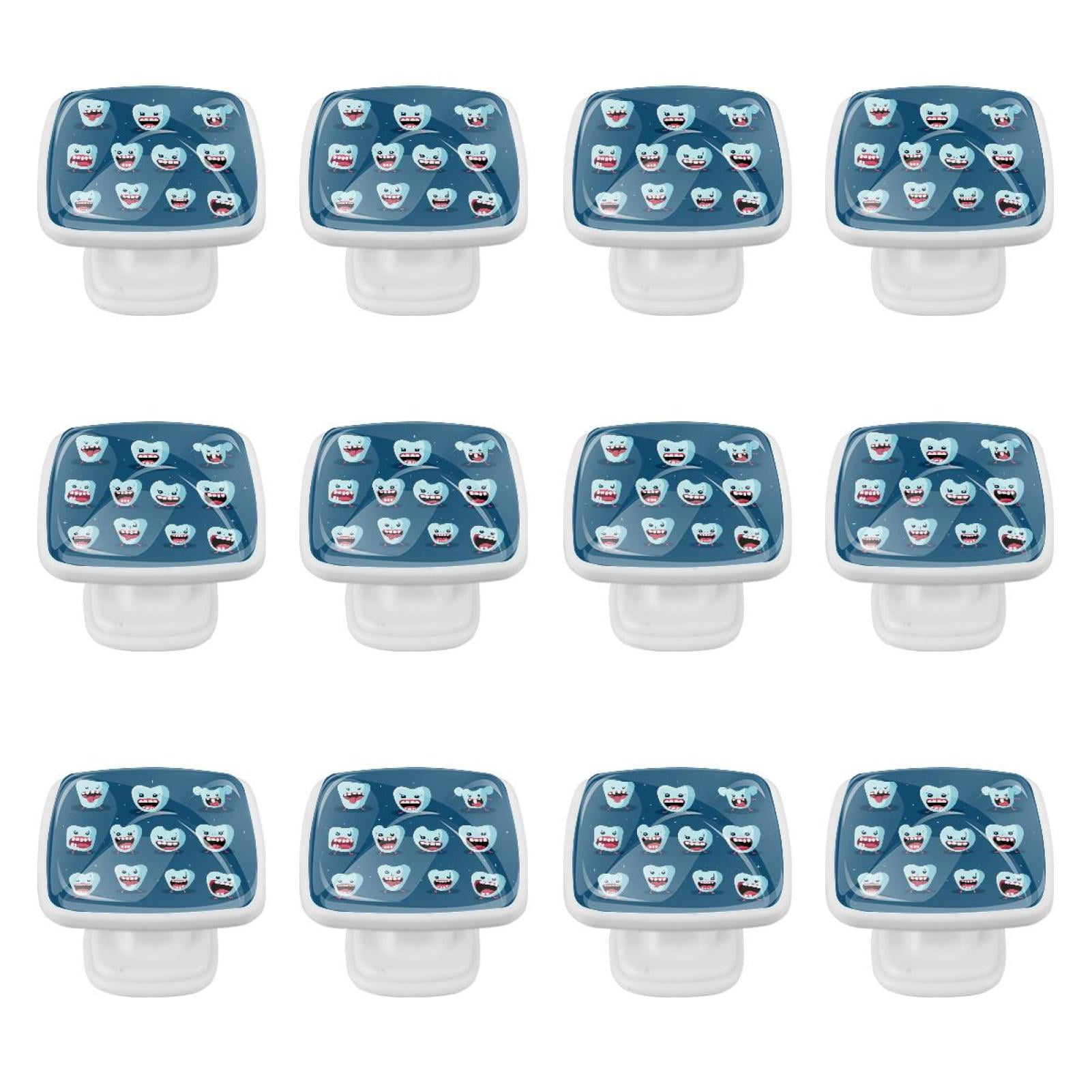 12 Pieces Square Cabinet Handles Teeth Knobs Square Drawer Pulls with ...