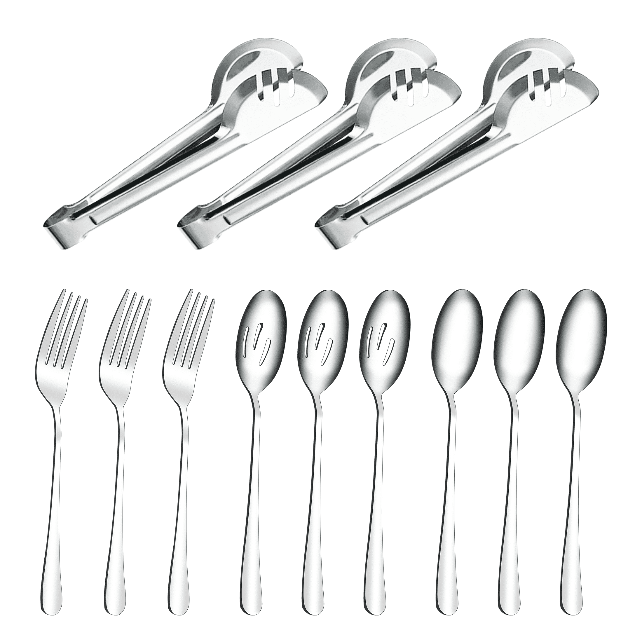 iDiskk 12 Pieces Stainless Steel Serving Utensils ,Slotted Spoon/ Spoon ...