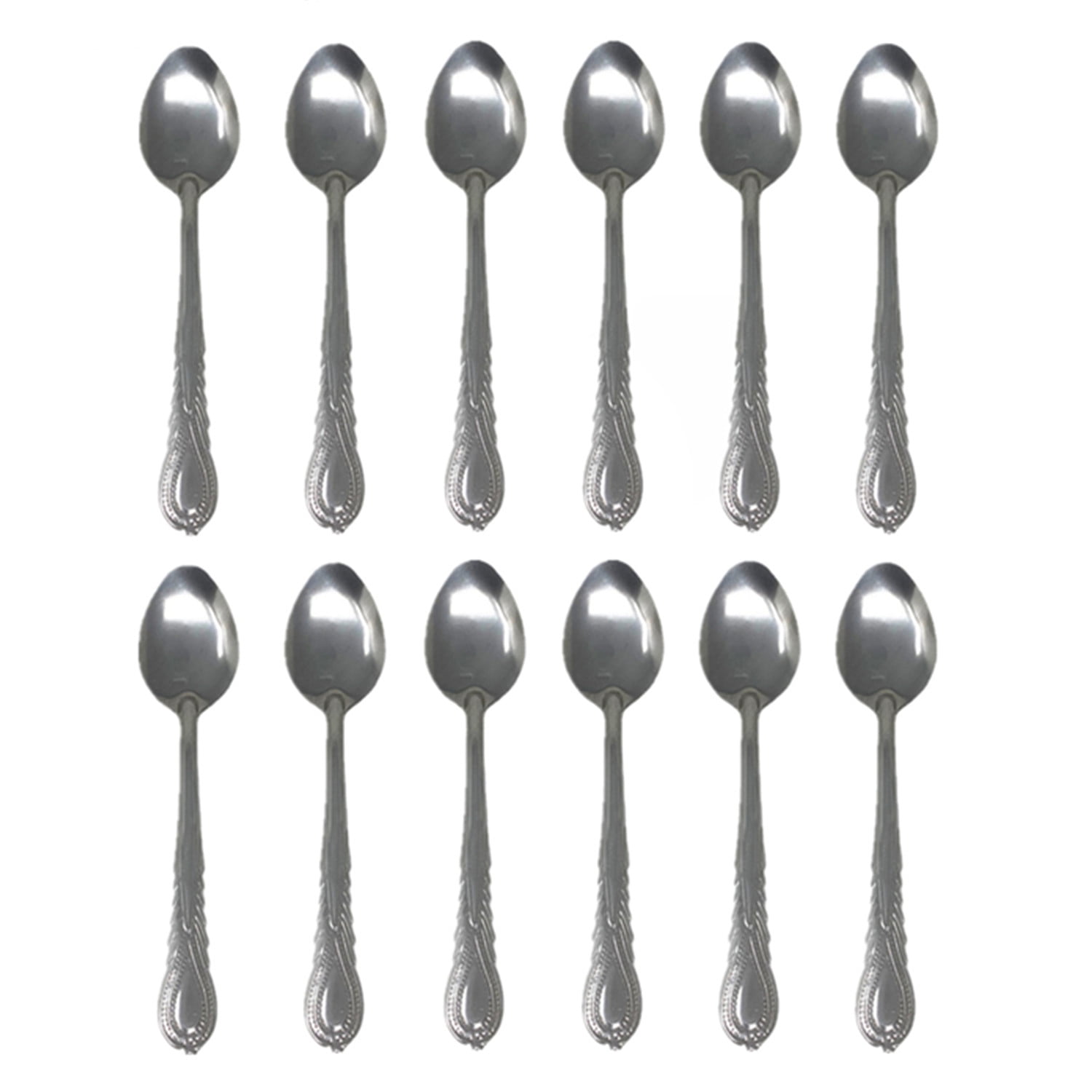 12 Pieces Stainless Steel Spoons, 7.25in Flatware Spoons, Tableware ...
