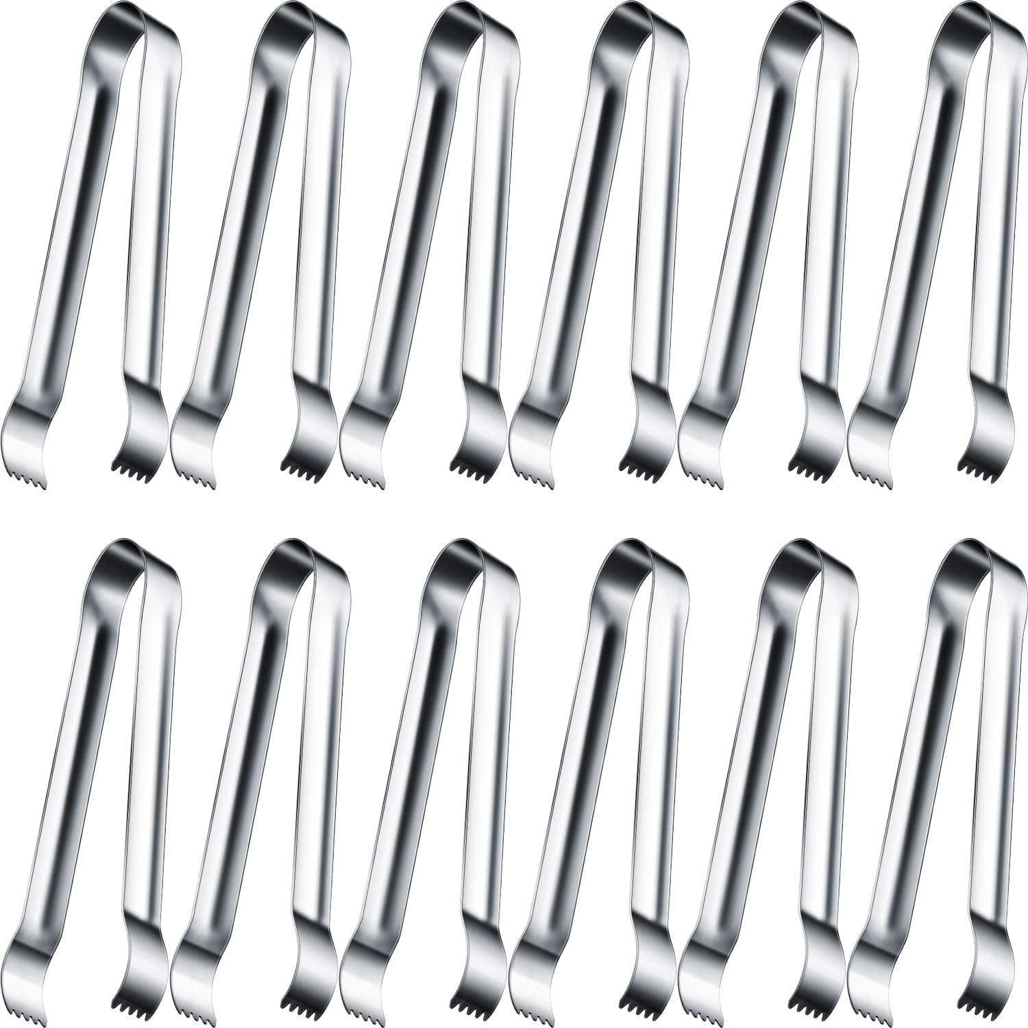 12 Pieces Sugar Ice Tongs Stainless Steel Mini Serving Appetizers Small ...