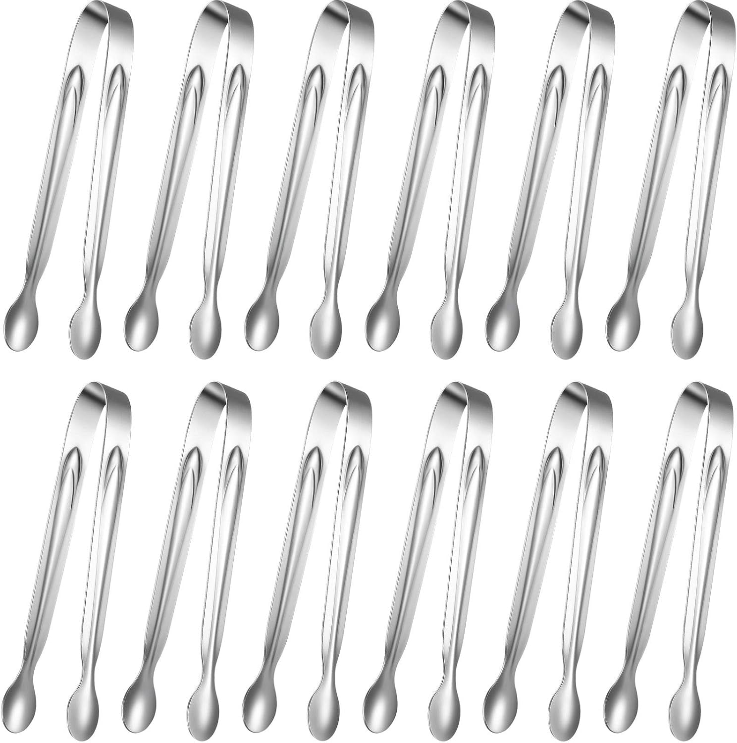 12 Pieces Sugar Tongs Ice Tongs Stainless Steel Mini Serving Tongs ...