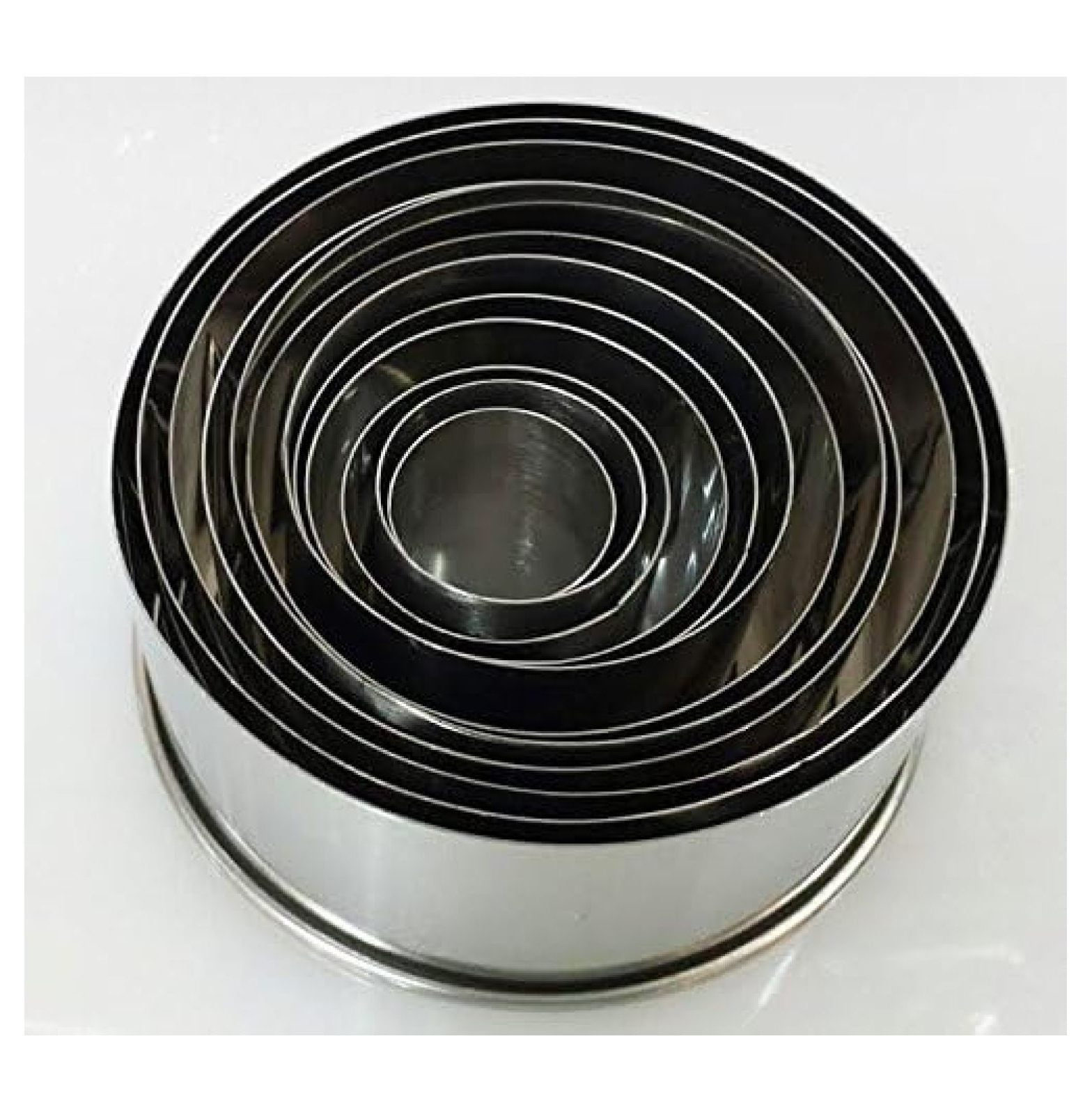 12 Pieces Tall Round Cutter Set (Plain) Circle Pastry Cutters for ...