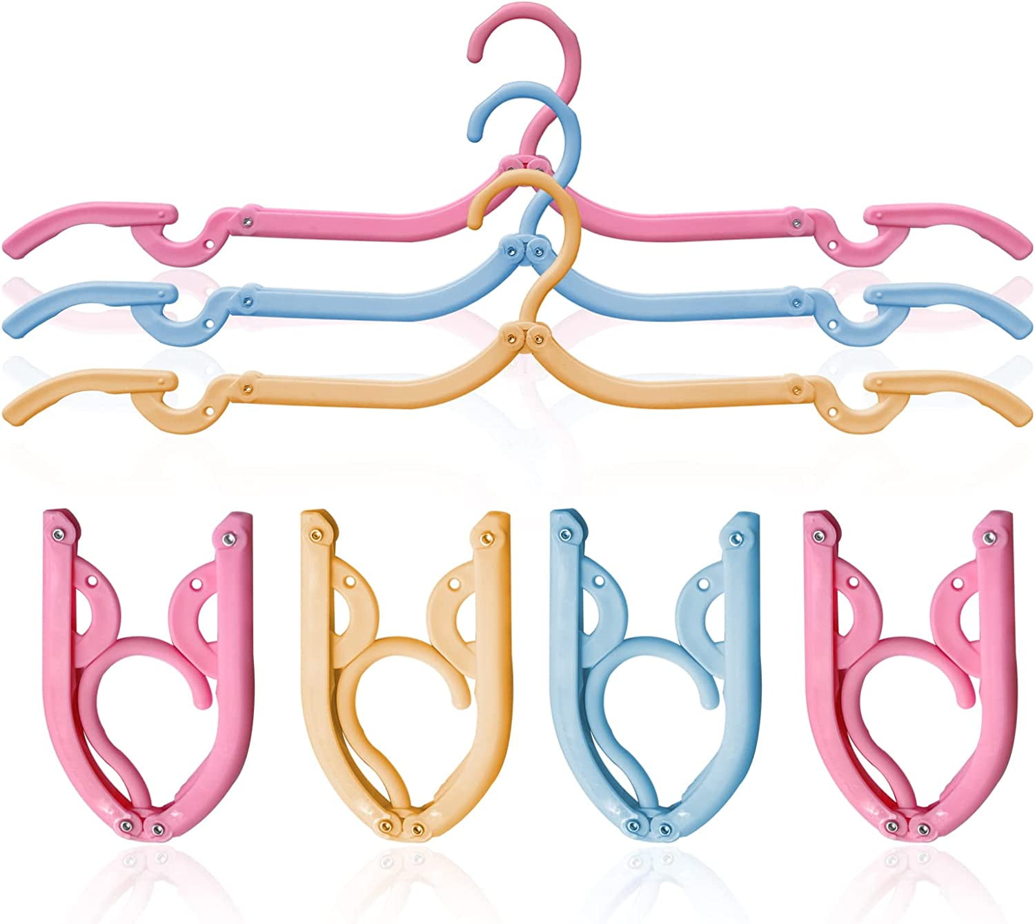 12 Pieces Travel Clothes Rack, Portable Folding Clothes Rack, Home and ...