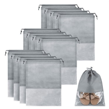 Walmart 12 Pcs Large Transparent Shoe Bags for Travel, Drawstring ...