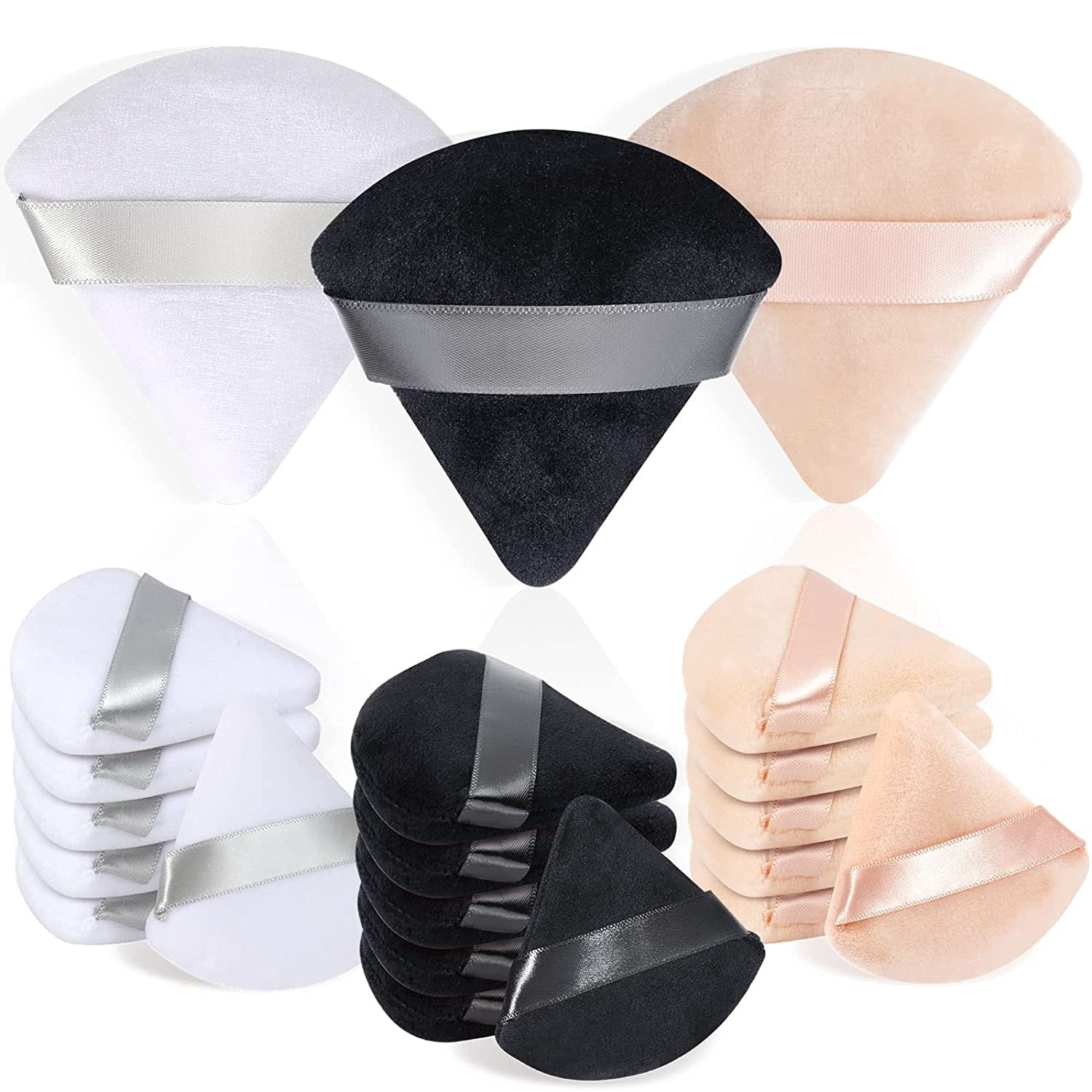 12 Pieces Triangle Cosmetic Powder Puff, Portable Soft Sponge Face ...