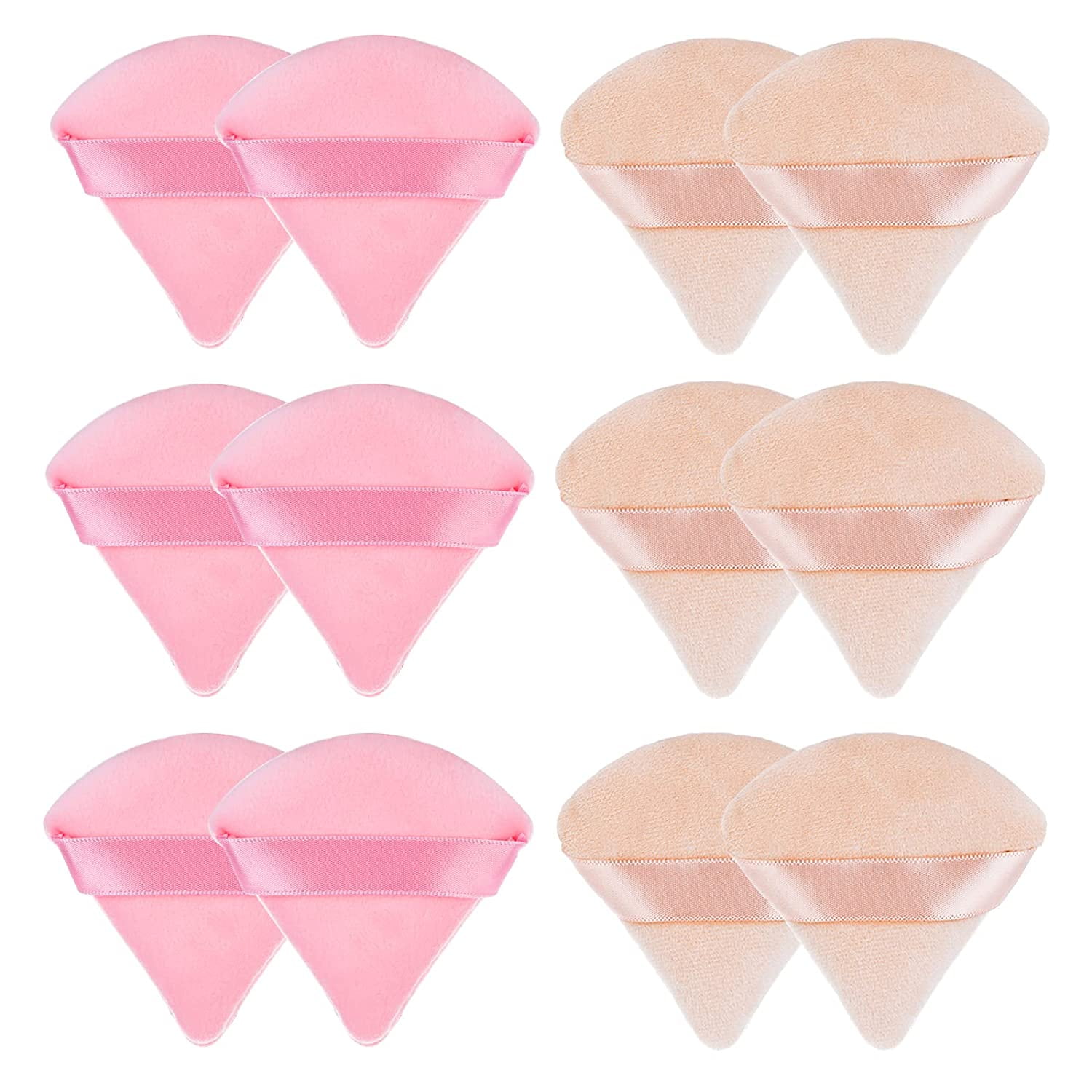 12 Pieces Triangle Powder Puffs Face Cosmetic Powder Puff Washable ...