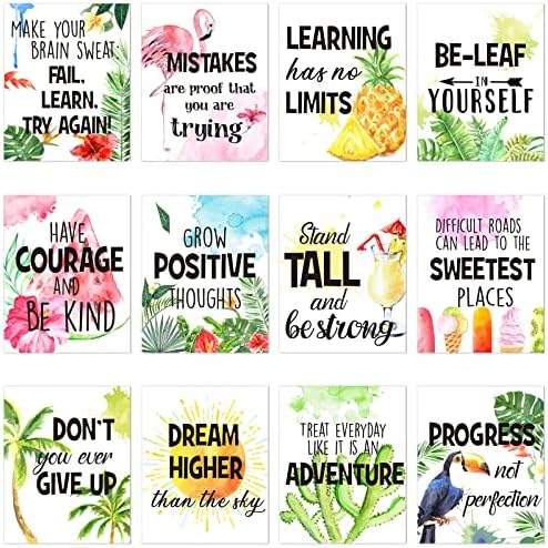 12 Pieces Tropical Themed Growth Mindset Posters Bulletin Board Display ...