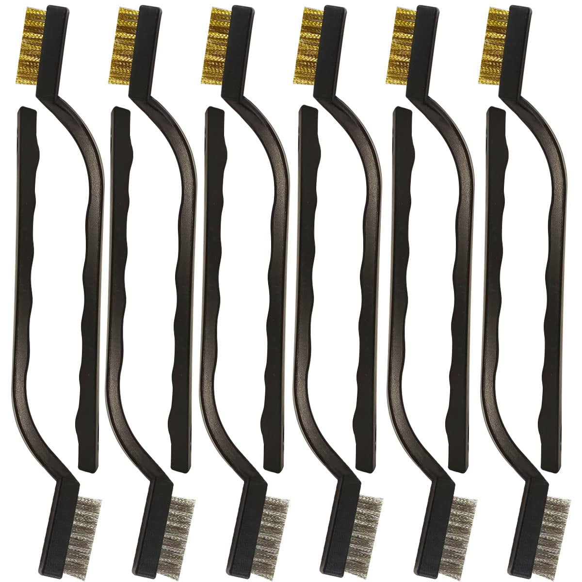 12 Pieces Wire Bristle Scratch Brush Set Mini Brass Wire Brush Metal ...