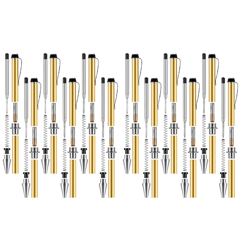 12 Pieces Wood Turning Pen Set with Refills Rotating Pen Kit for Wood ...