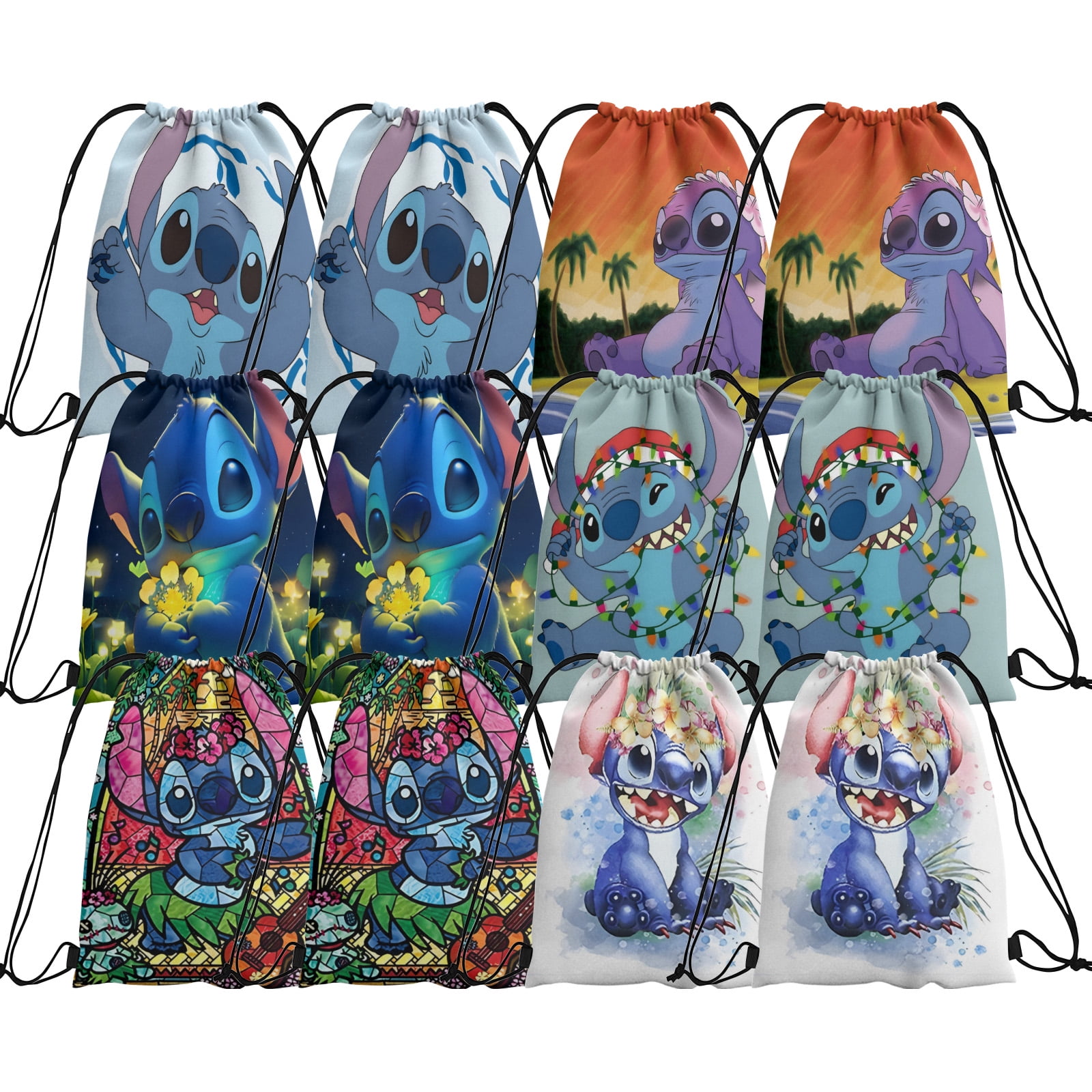 12 Pieces YAHAFEPY Candy Drawstring Bag For Stitch, Drawstring Goodie ...