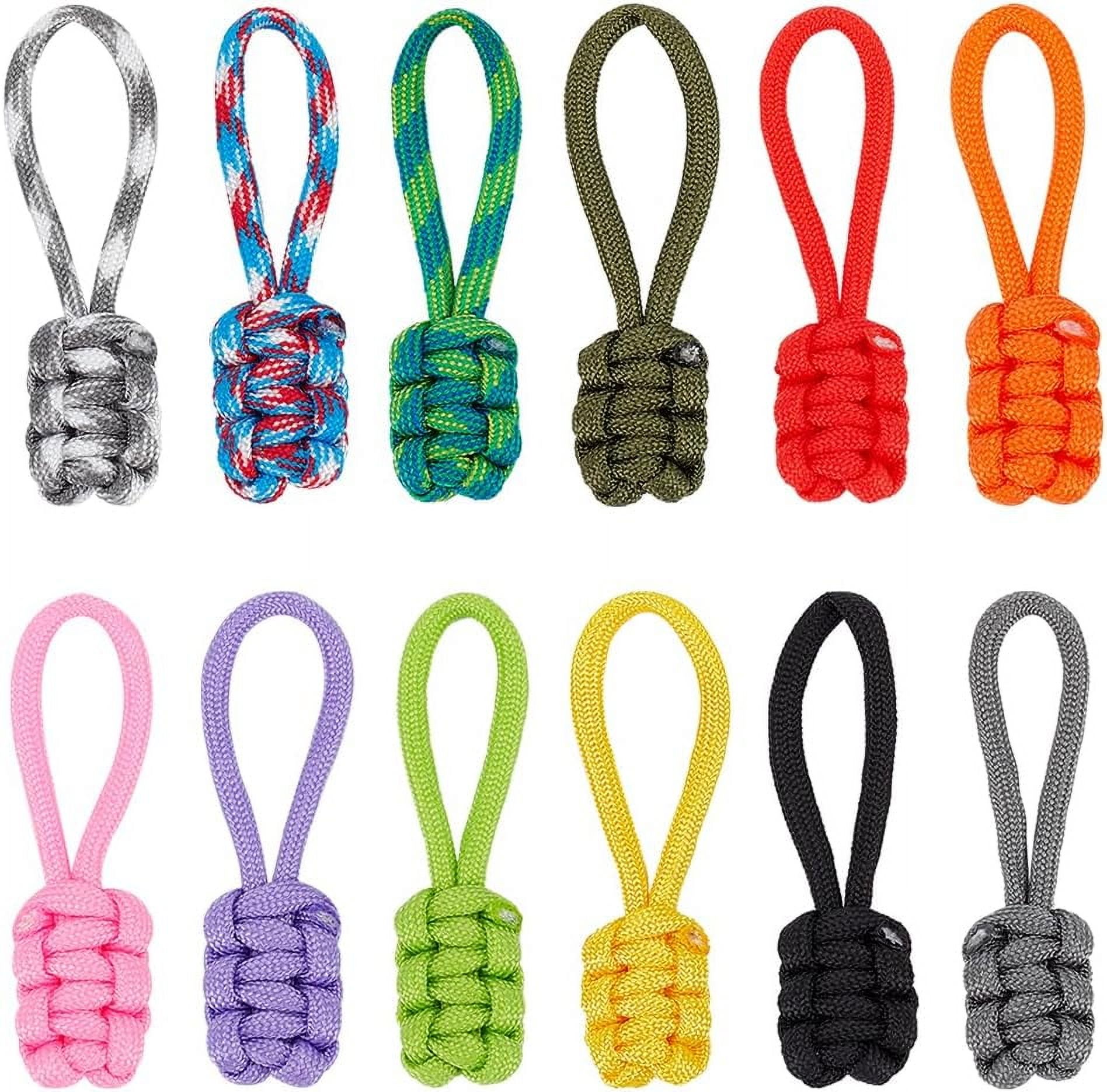 12 Pieces Zipper Pull Replacement Colorful Hand Woven Zip Puller Tip ...