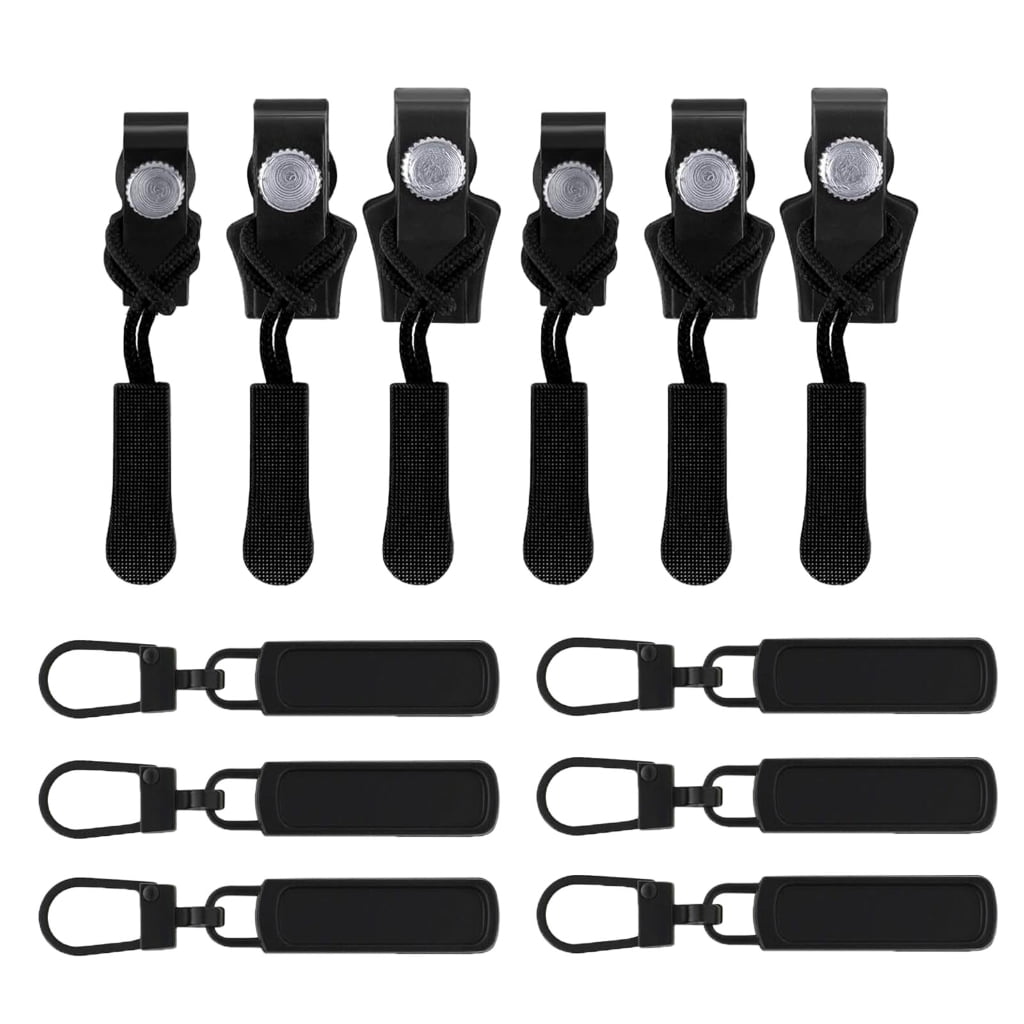 12 Pieces Zippers Repair Kits Quick Instants Zippers Pullers 3 Size ...