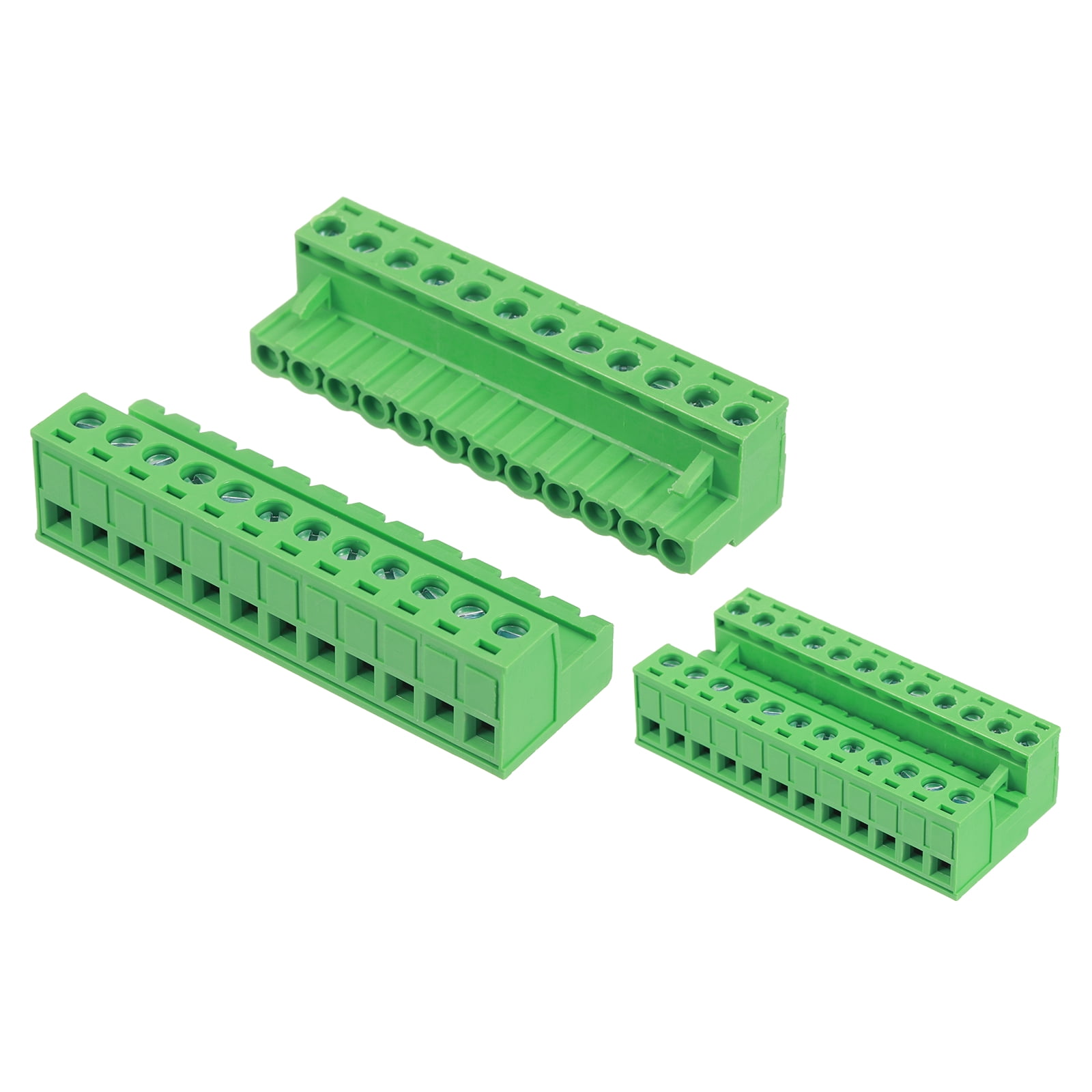 12 Pin 5mm 0.2 Inch Pitch PCB Mount Screw Terminal Male Female, Green ...