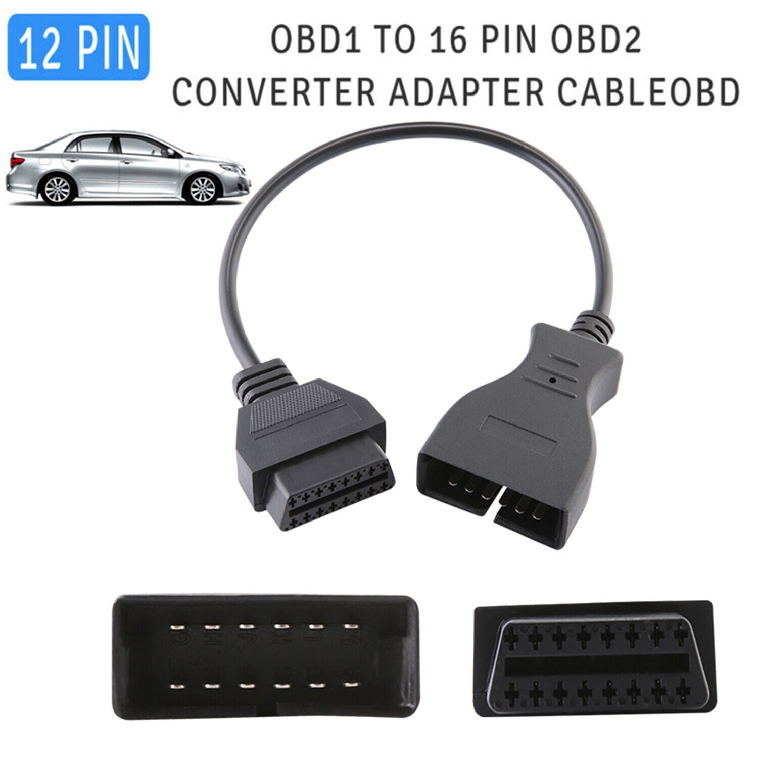 12 Pin OBD1 to 16 Pin OBD2 Convertor Adapter Cable for GM Diagnostic ...