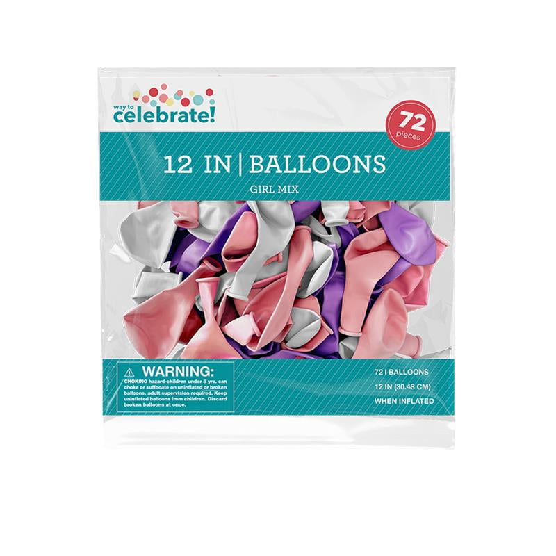 12" Pink Mix Balloons, 72 Count, by Way To Celebrate - Walmart.com