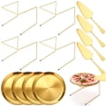 12 Pizza Stand Set: 4 Metal Stands 4 Pans 4 Spatulas For Weddings Party ...