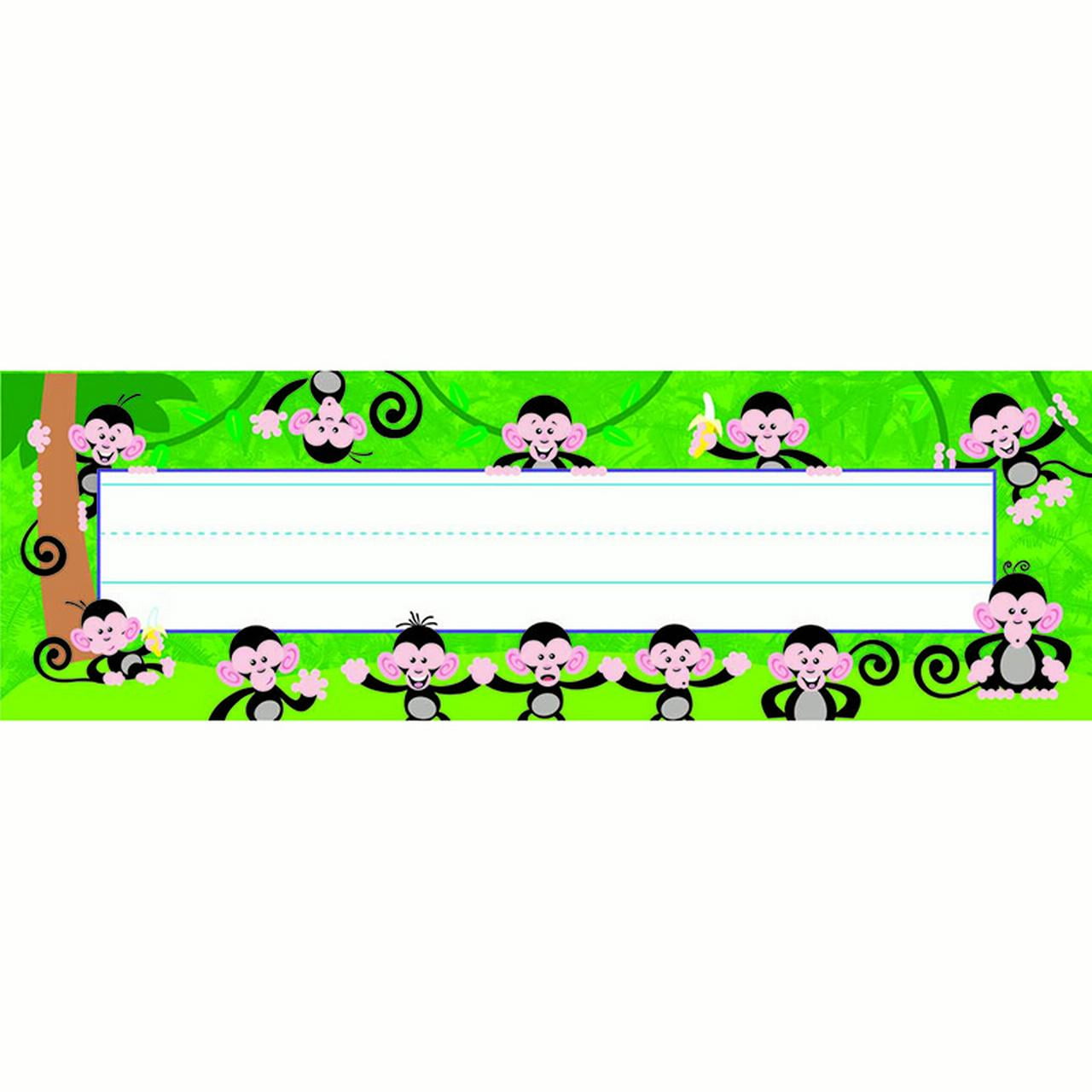 (12 Pk)Monkey Mischief Desk Toppers Name Plates - Walmart.com