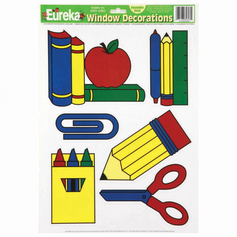 (12 Pk) Window Cling School Tools 12X17 - Walmart.com