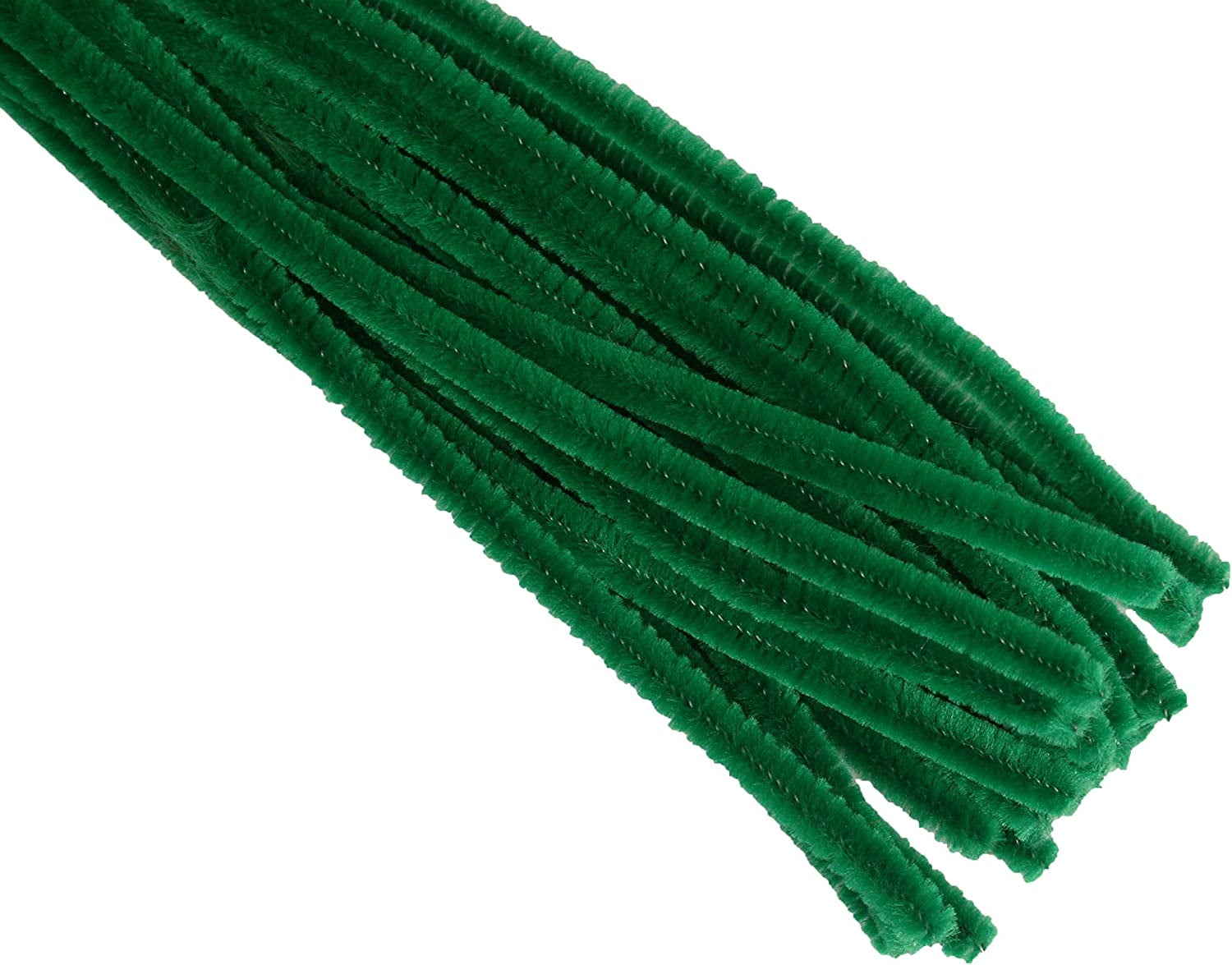 12" Plain Holiday Green Chenille (Pipe Cleaner) 6MM Stems Choose ...