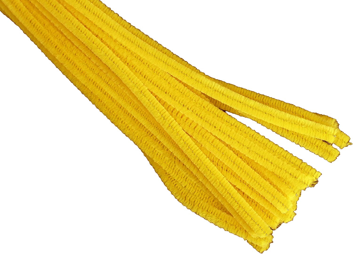 12" Plain Yellow Chenille (Pipe Cleaner) 6MM Stems Choose Package ...