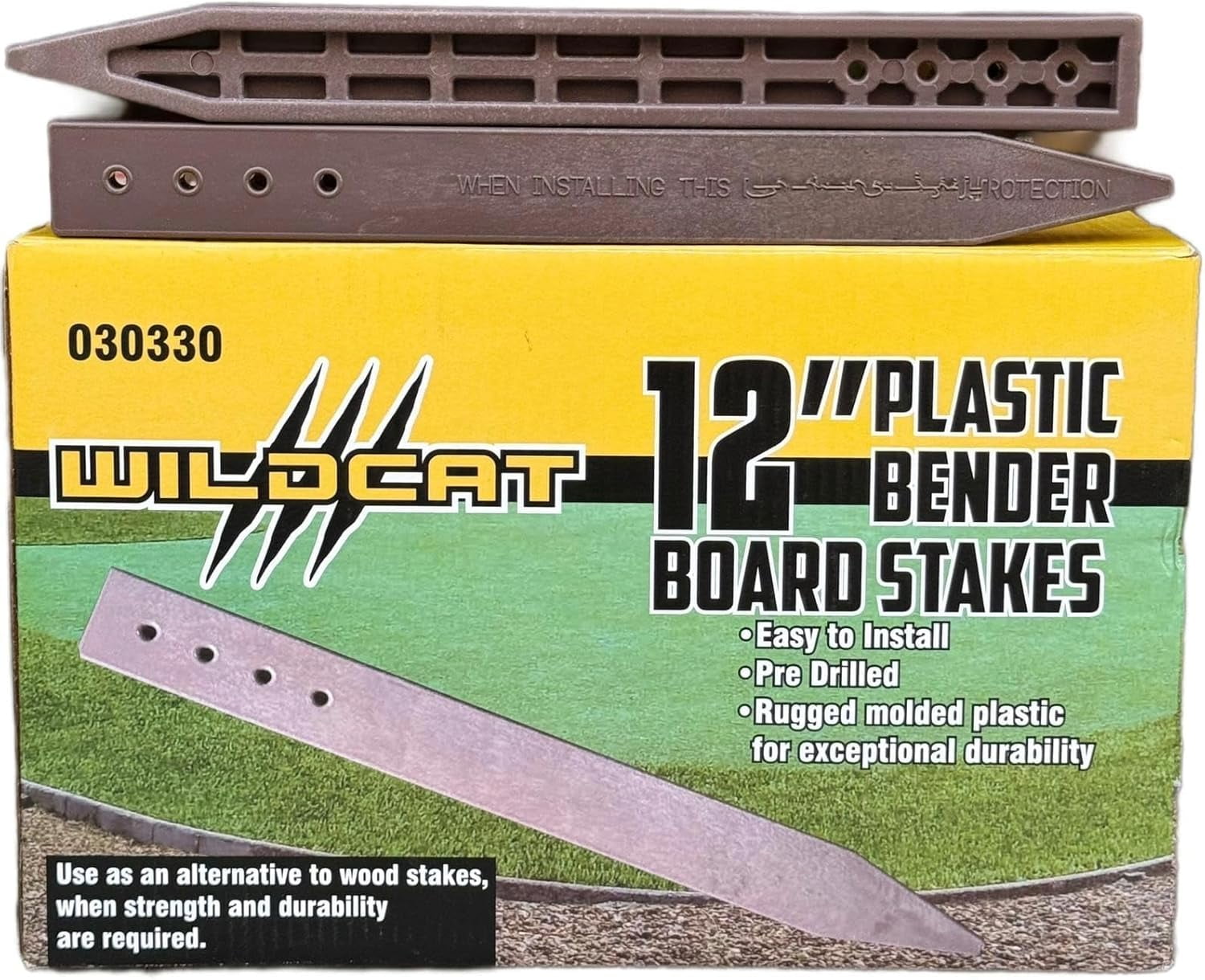 12" Plastic Bender Board Stakes Teak Color Heavy Duty Landscaping ...